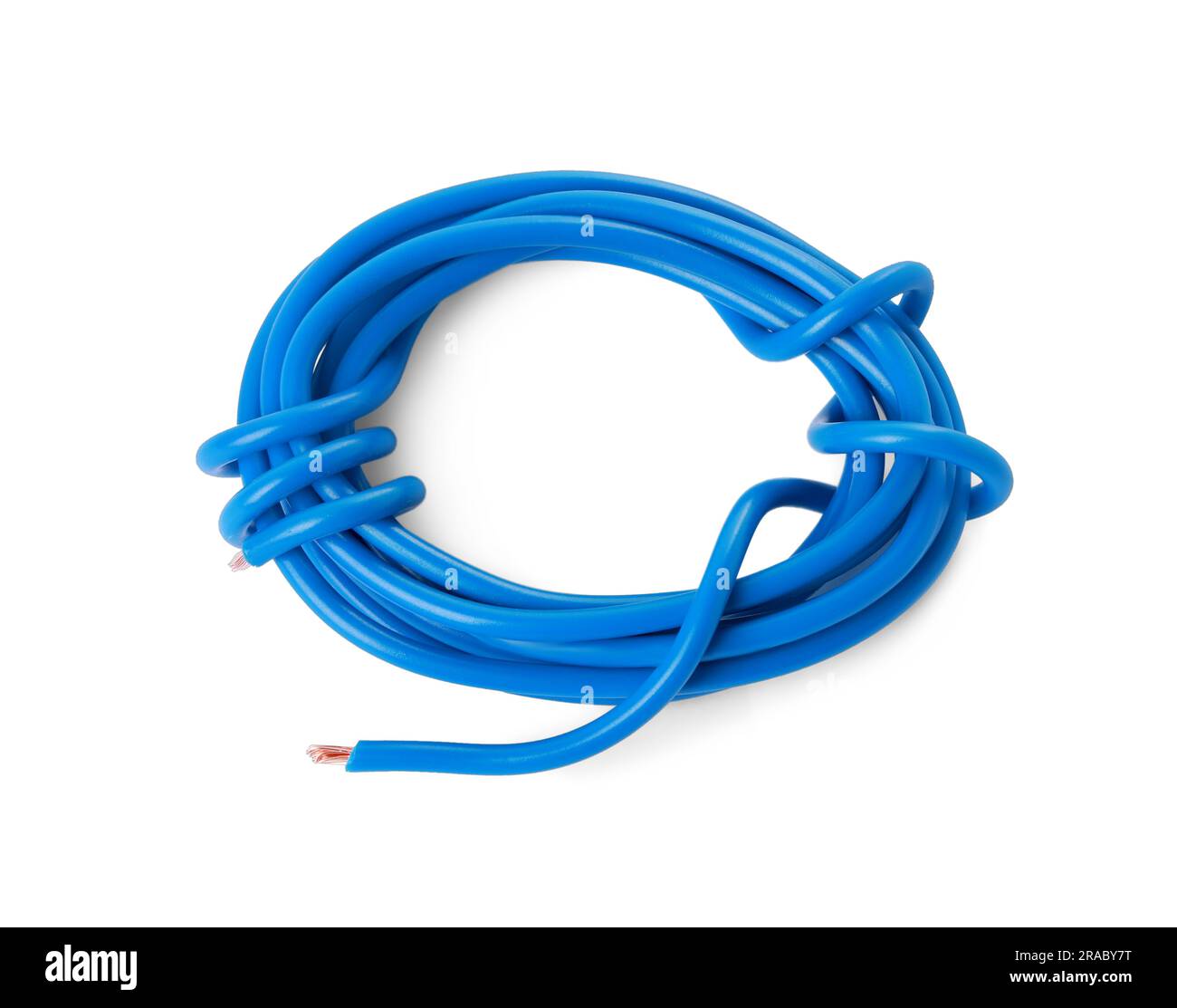 One new electrical wire isolated on white Stock Photo - Alamy