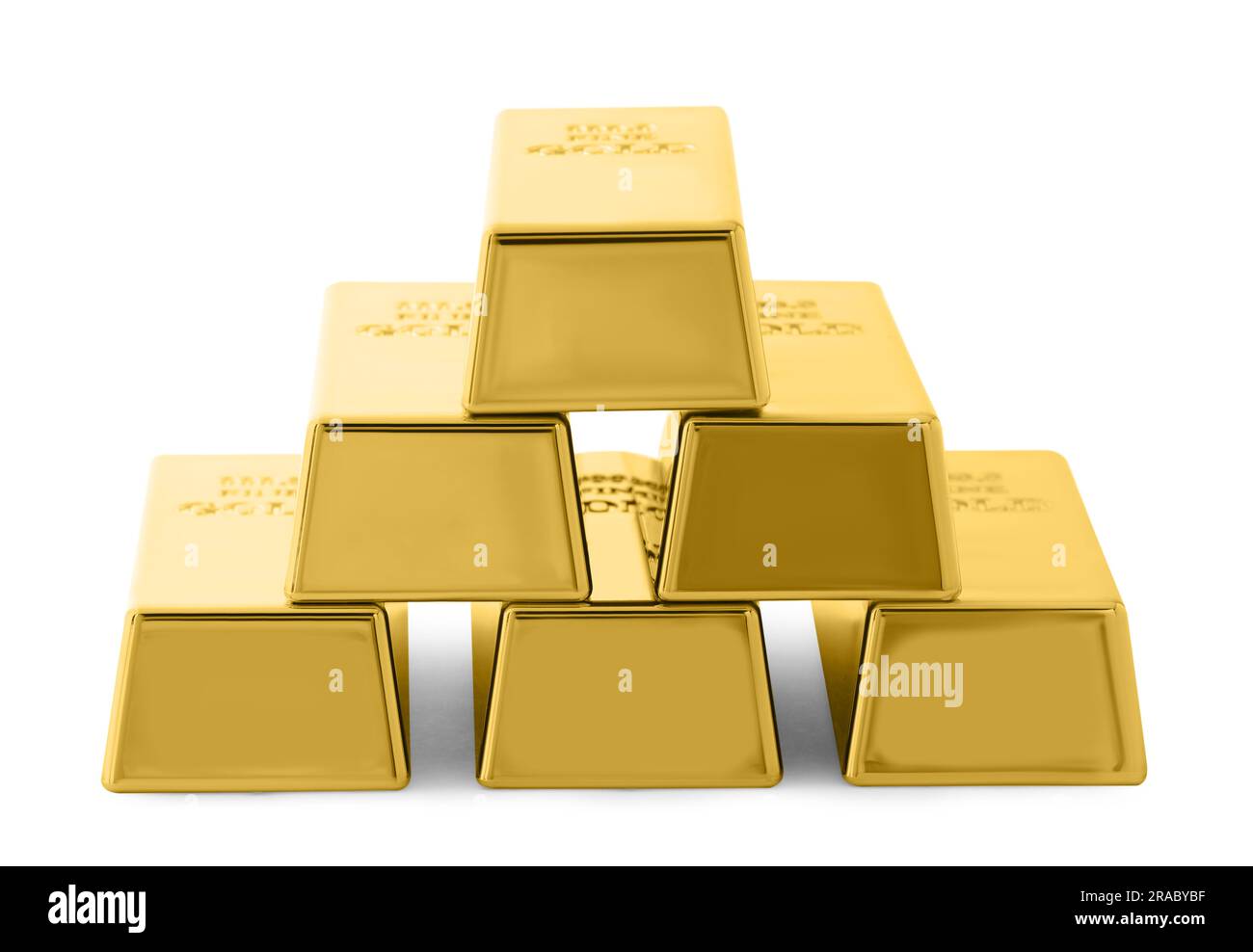 Stack of shiny gold bars isolated on white Stock Photo - Alamy