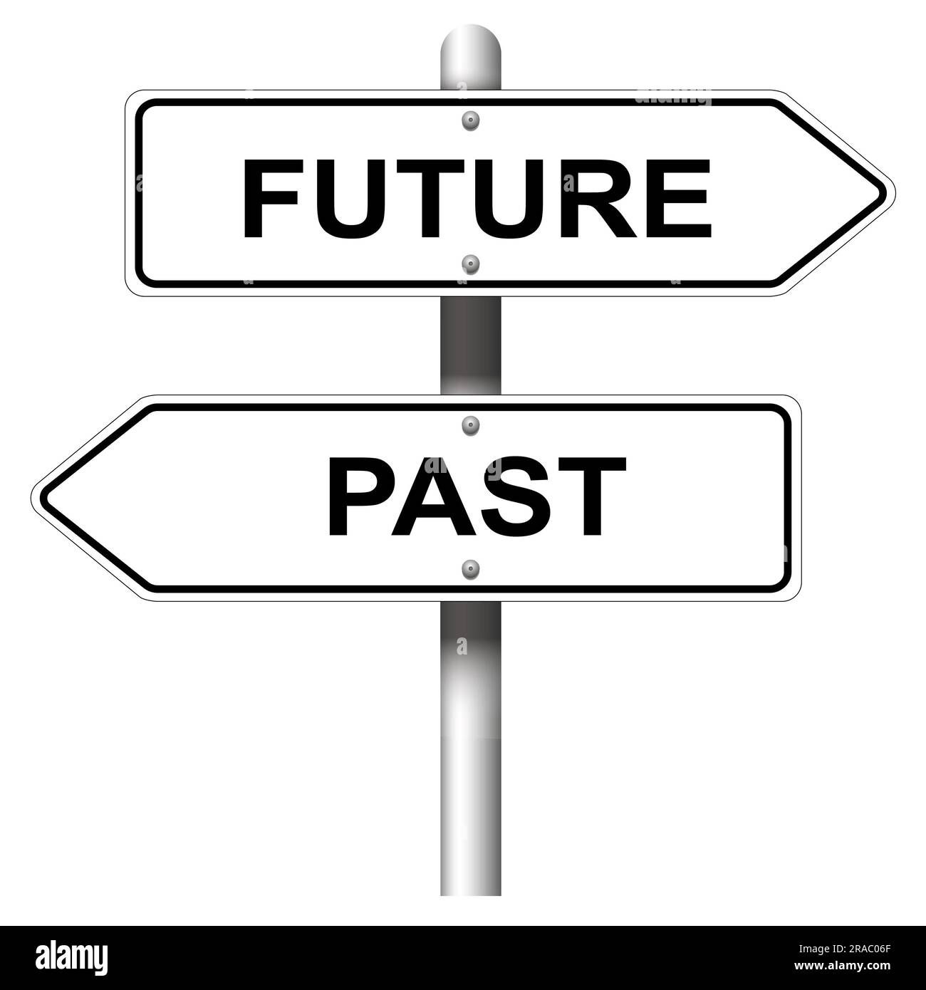 Road signpost with words Future, Past on white background Stock Photo ...