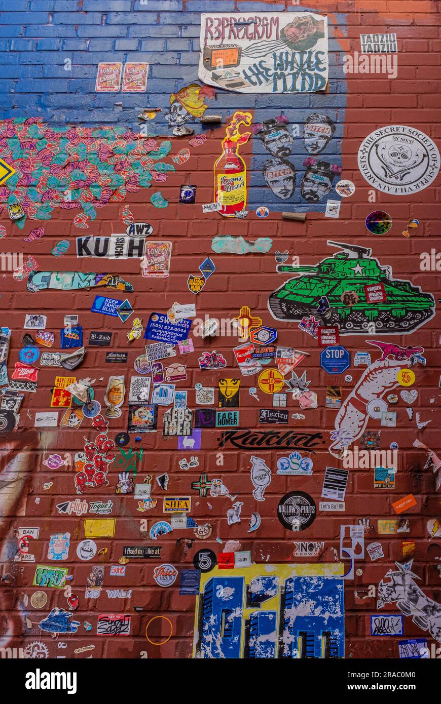 Albuquerque Sticker Wall Stock Photo - Alamy