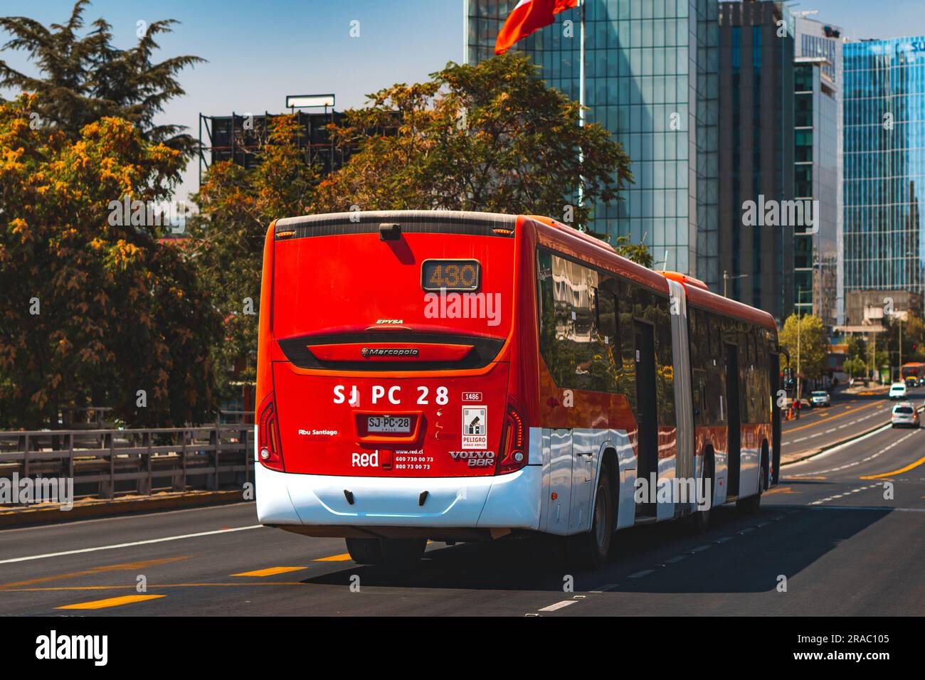 Santiago, Chile - February 28 2023: A brand new public transport ...