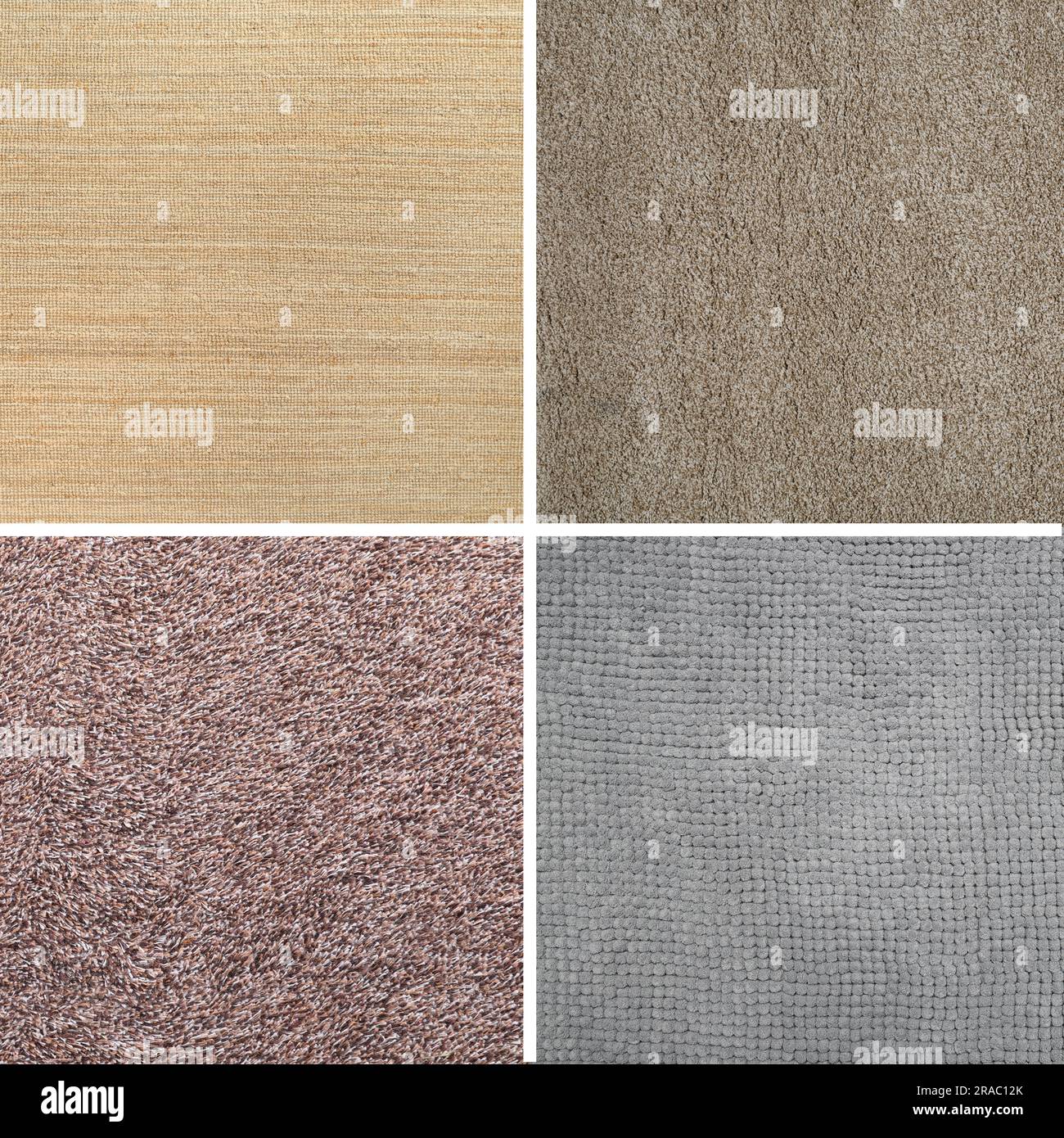 Collage with carpet textures in different colors Stock Photo - Alamy