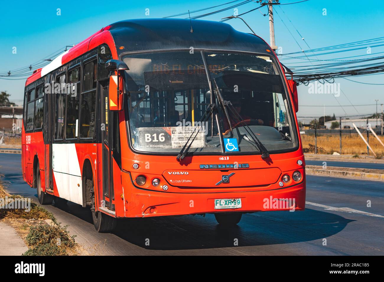 Santiago, Chile - February 28 2023: a public transport Transantiago, or ...