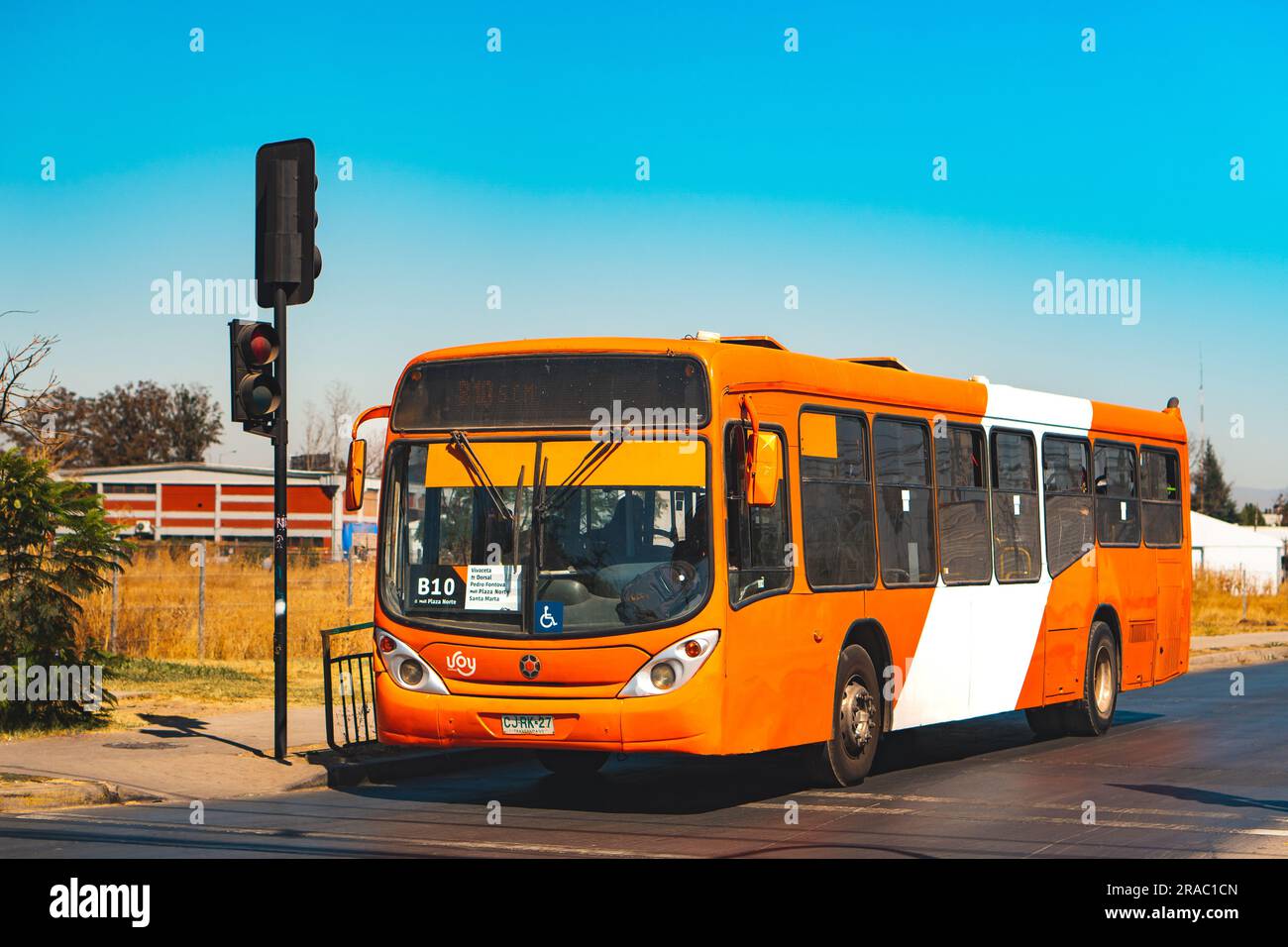 Santiago, Chile - February 28 2023: a public transport Transantiago, or ...