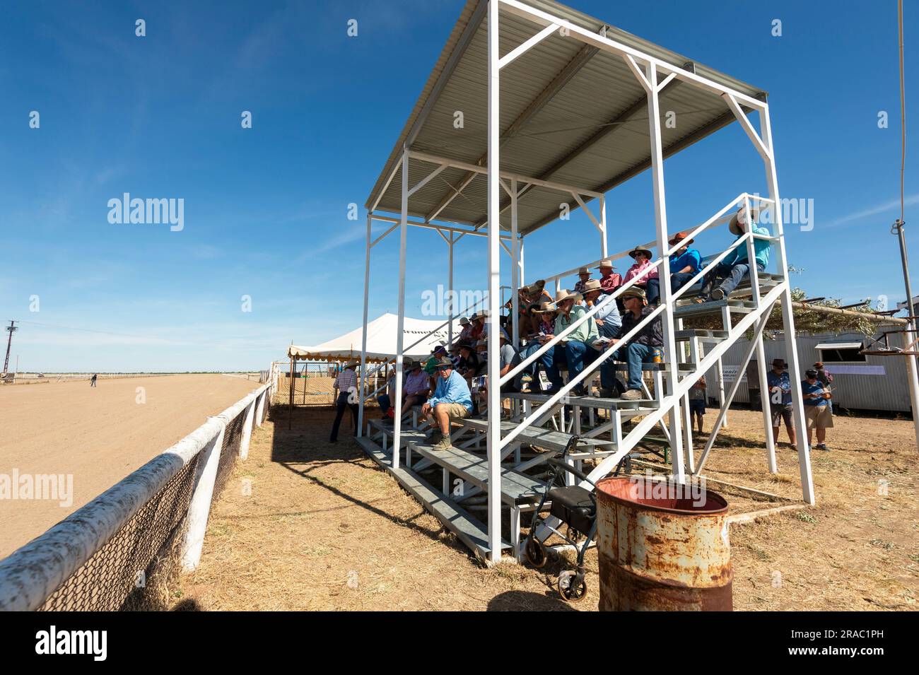 Spectators stands at the Brunette Downs racecourse used at the ABC Bush ...