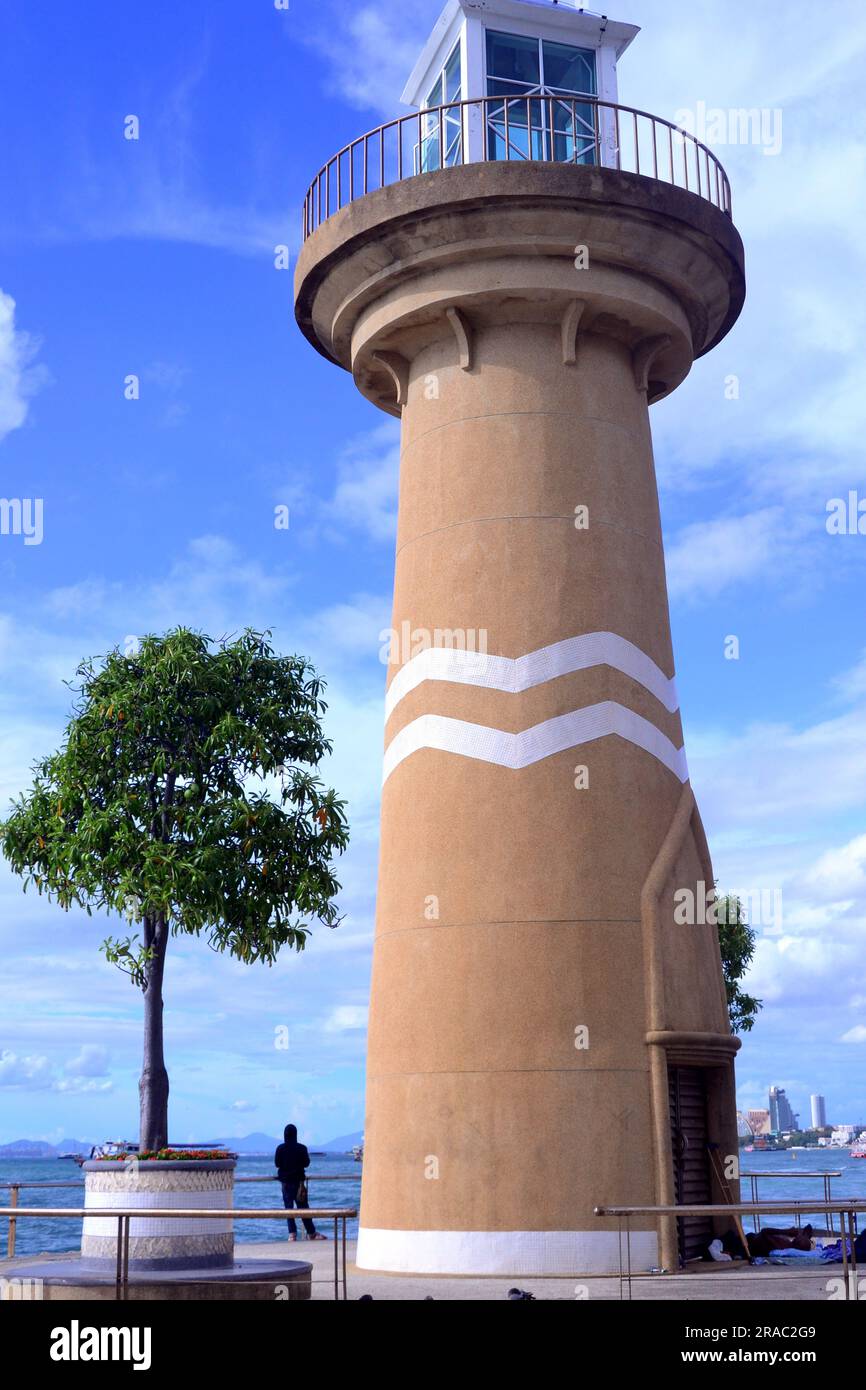 The Lighthouse of Cape Bali Hai, Pattaya, Thailand, Asia, a young ...