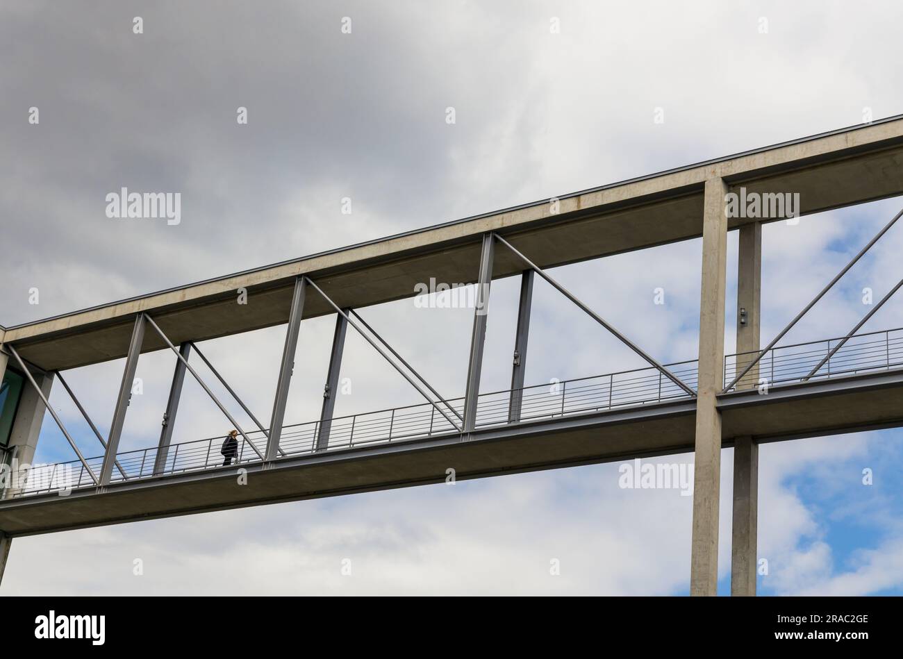Prestressed concrete footbridge Mierscheid-Steg connecting the Marie ...