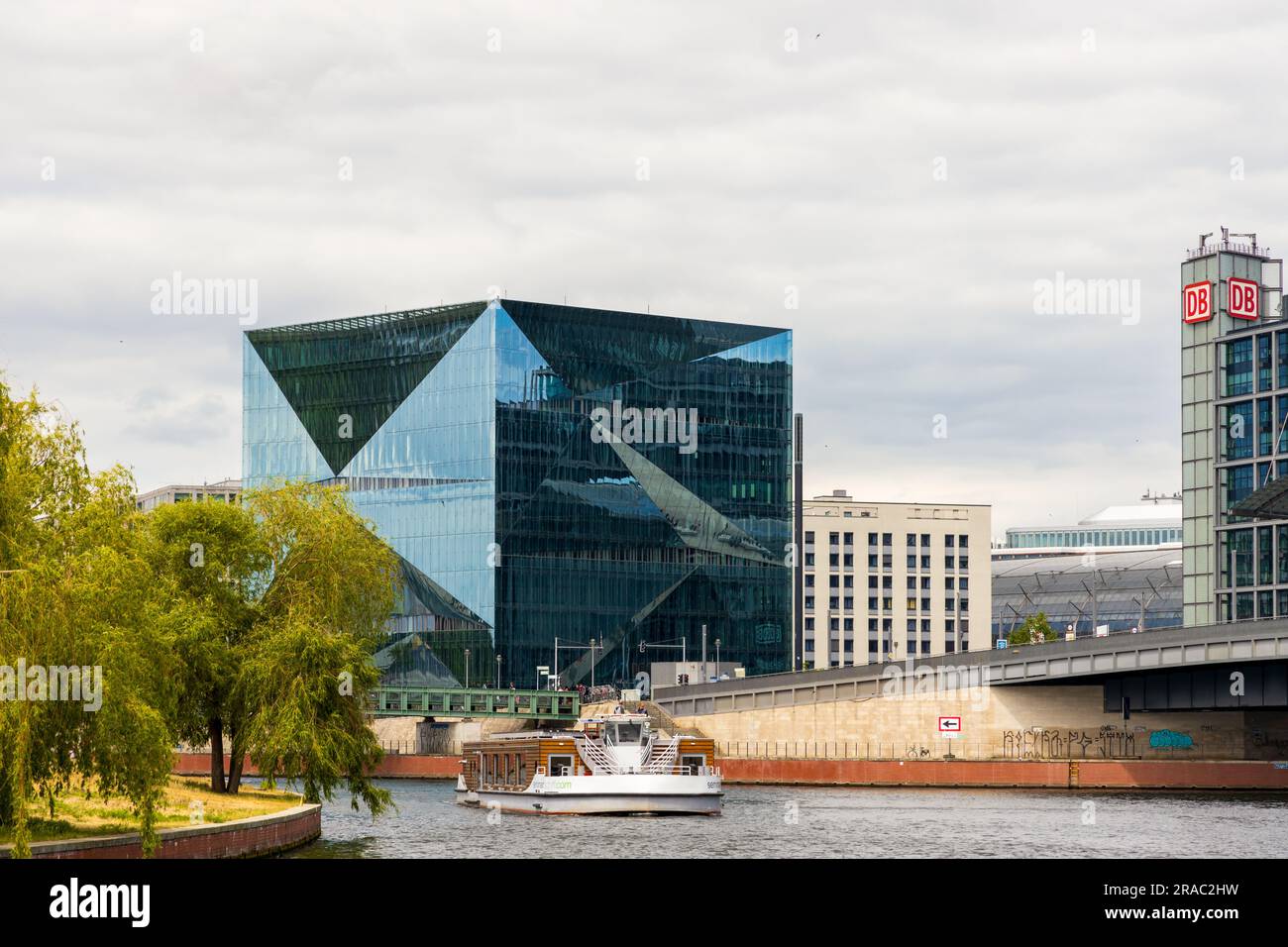 Berlin, Germany. The Cube, a modern glass-clad, energy-efficient office ...