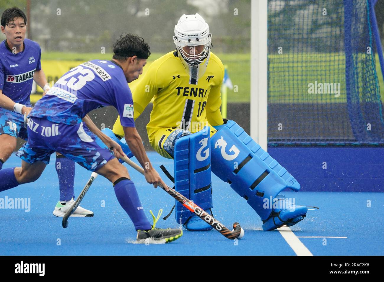 Tokyo, Japan. 1st July, 2023. (L-R) Ryuto Kawasaki (BLUE DEVILS), Kisyo ...