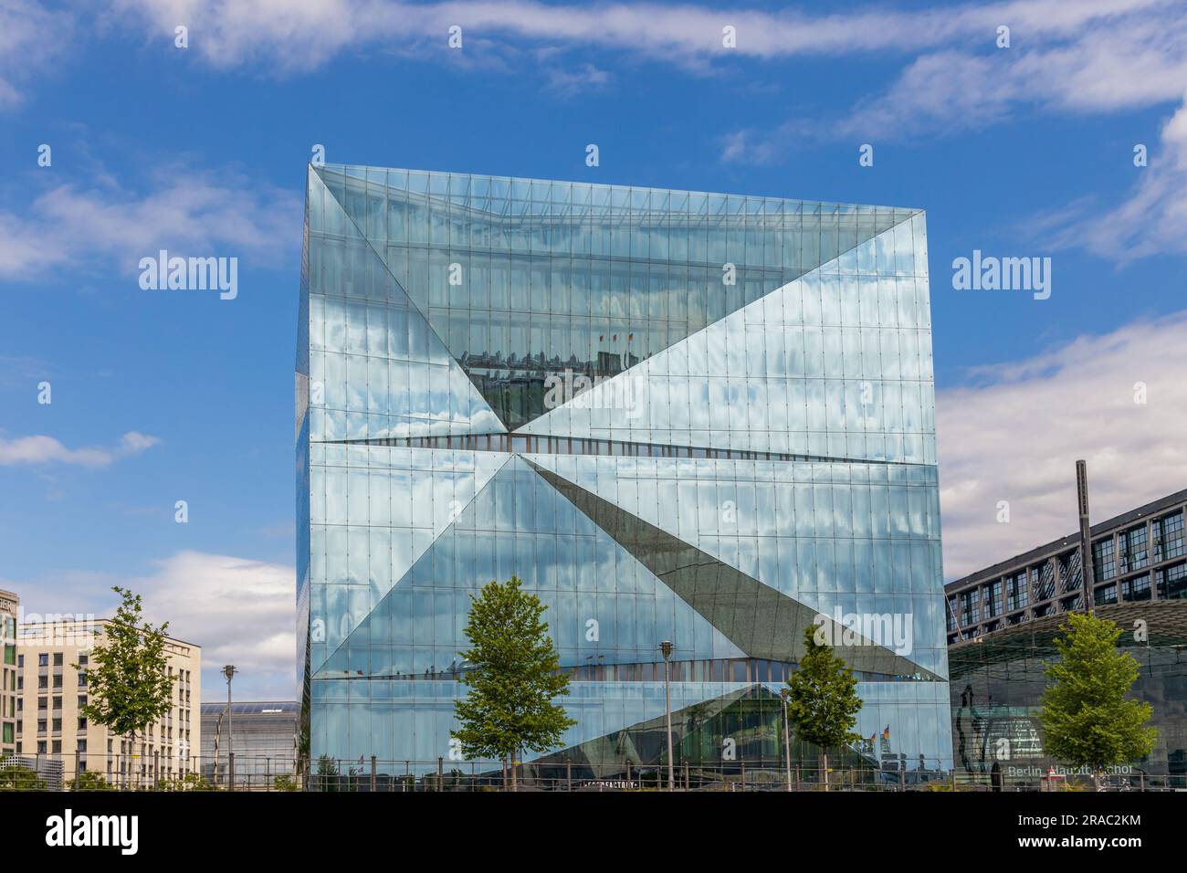 Berlin, Germany. The Cube, a modern glass-clad, energy-efficient office ...