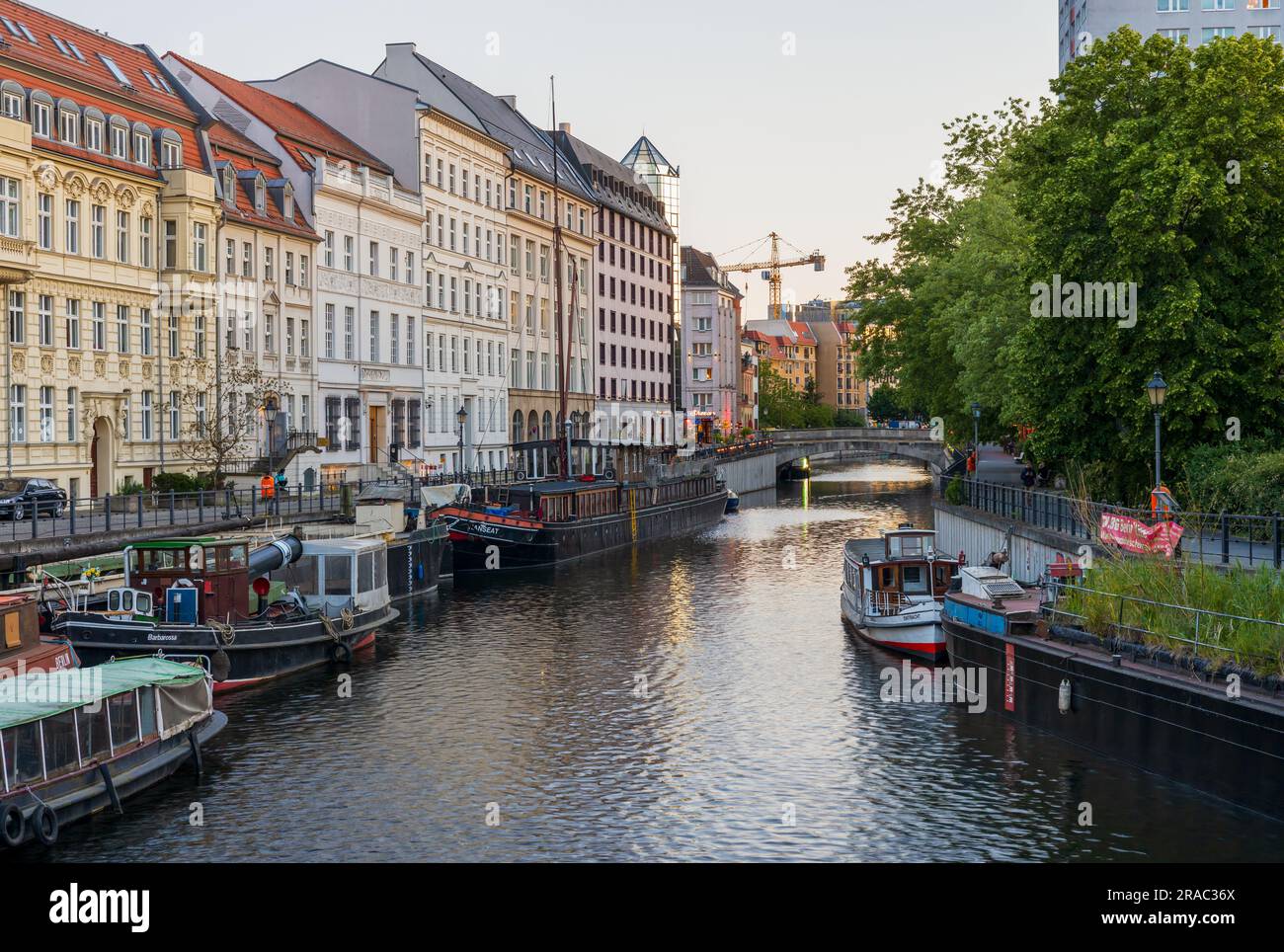 Berlin, Germany - June 2, 2023: Old discarded cargo ships on their ...