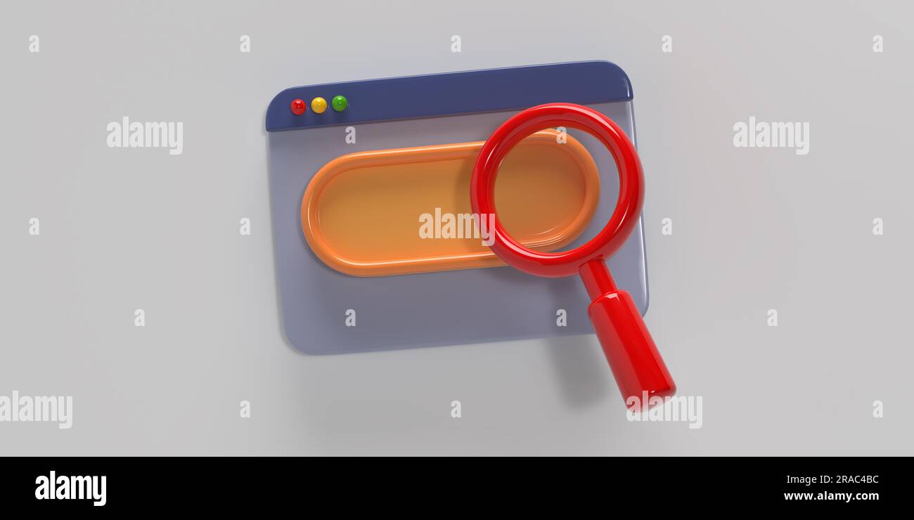 3d magnify glass internet search hi-res stock photography and images ...