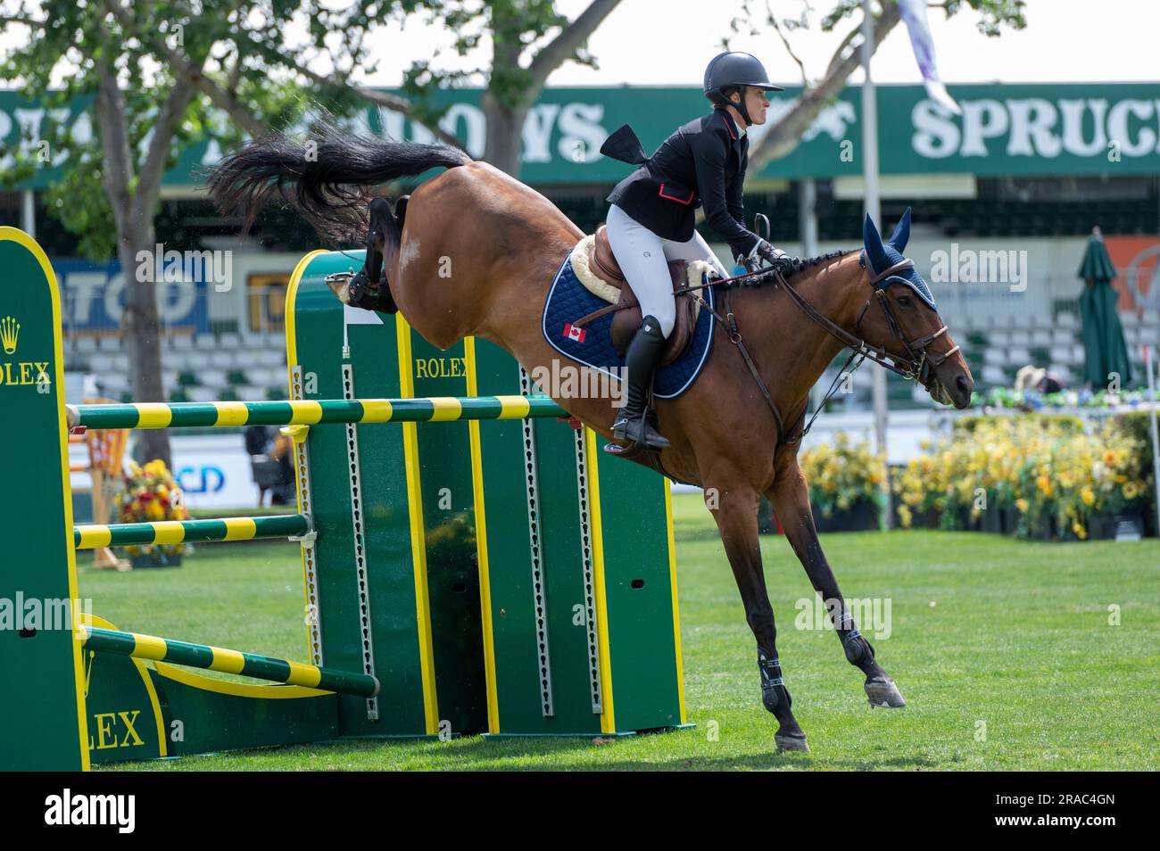 Calgary, Alberta, Canada, 2 July 2023. Vanessa Mannix (CAN) riding ...