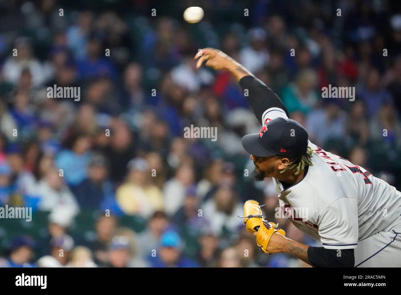 Cleveland Guardians relief pitcher Emmanuel Clase (48) throws against ...