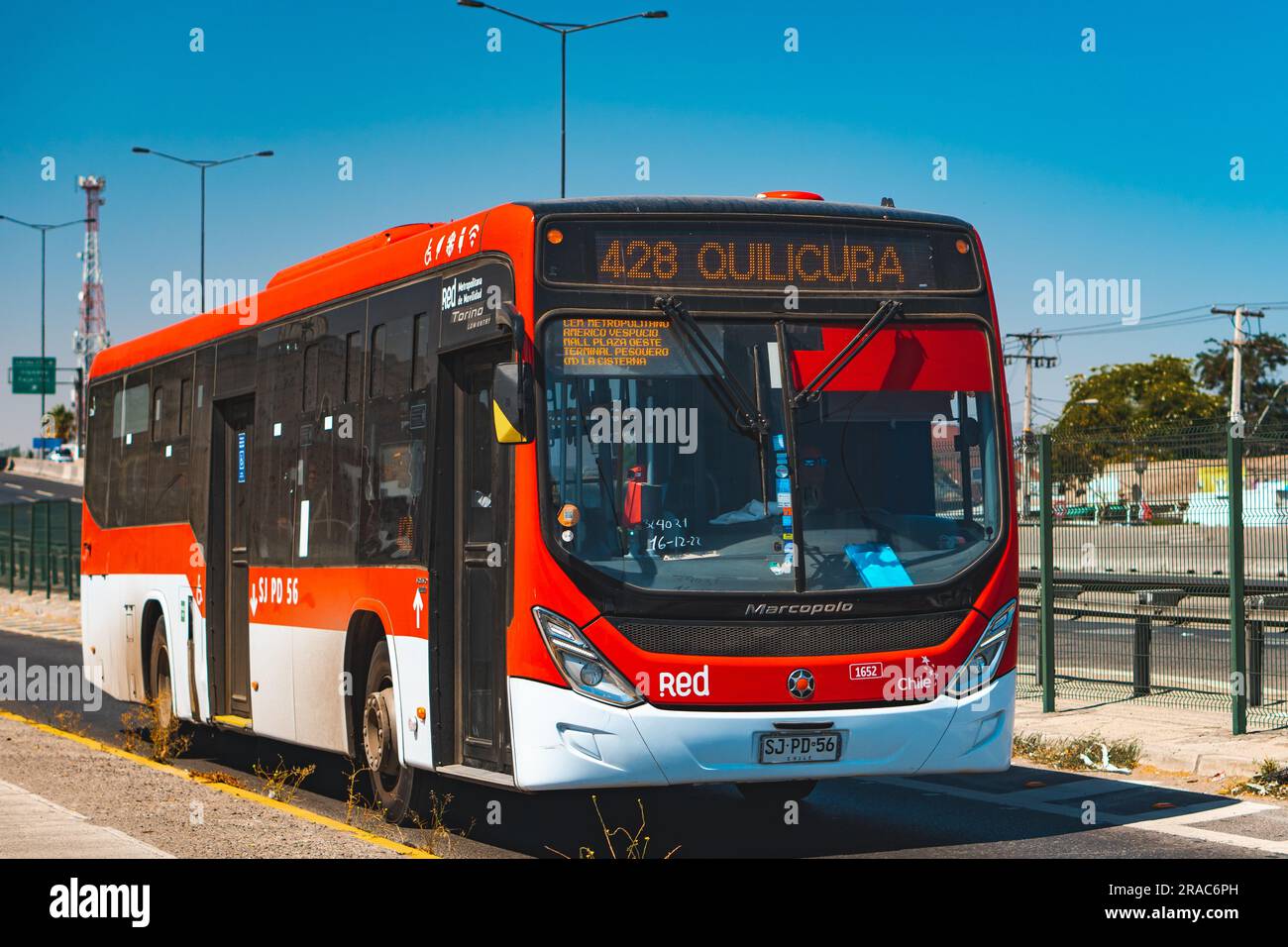 Santiago, Chile - March 03 2023: A brand new public transport ...