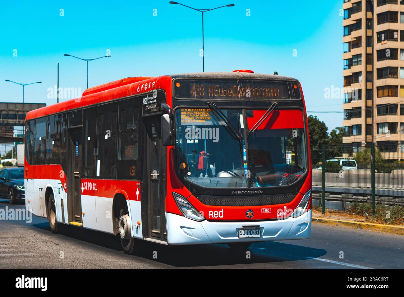 Santiago, Chile - March 03 2023: A brand new public transport ...