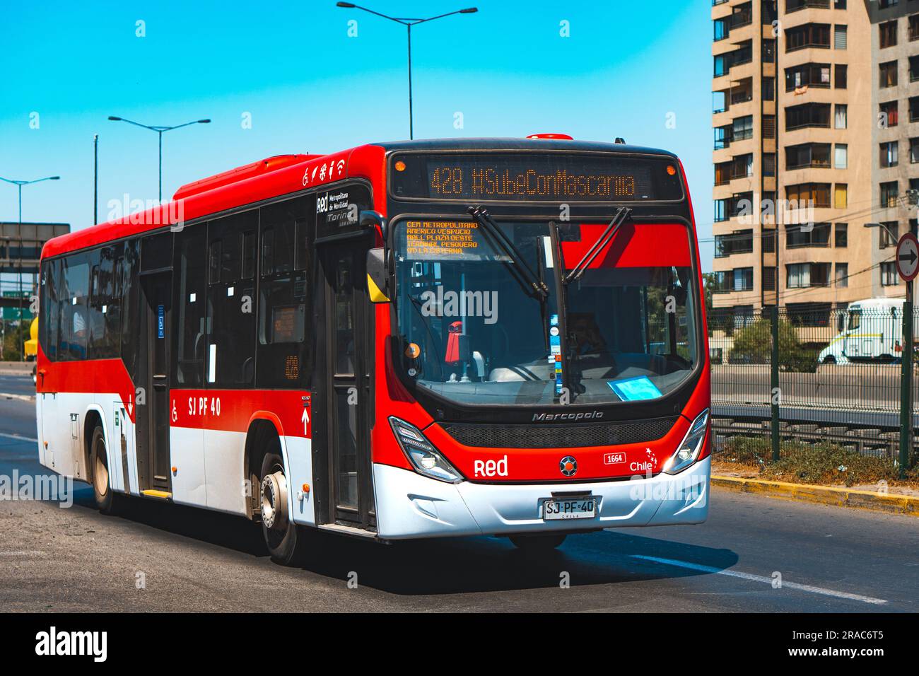 Santiago, Chile - March 03 2023: A brand new public transport ...