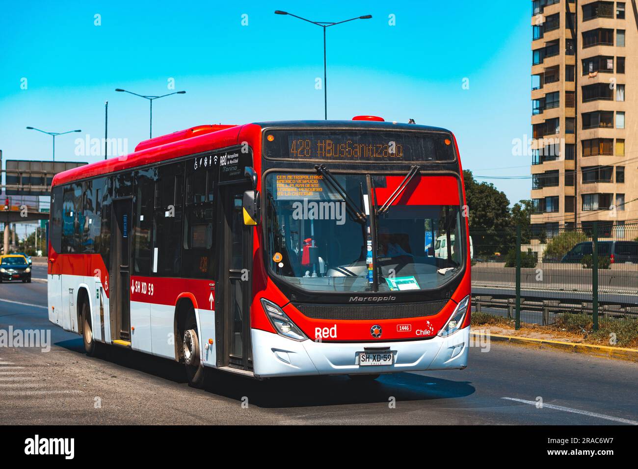 Santiago, Chile - March 03 2023: A brand new public transport ...