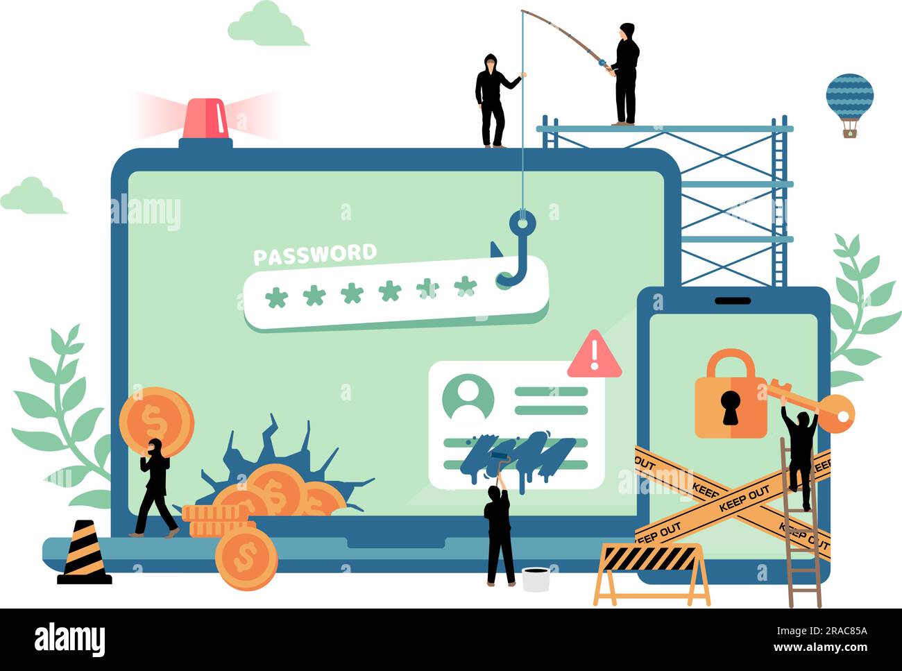 Cyber Crime Internet Security Vector Illustration Stock Vector Image And Art Alamy