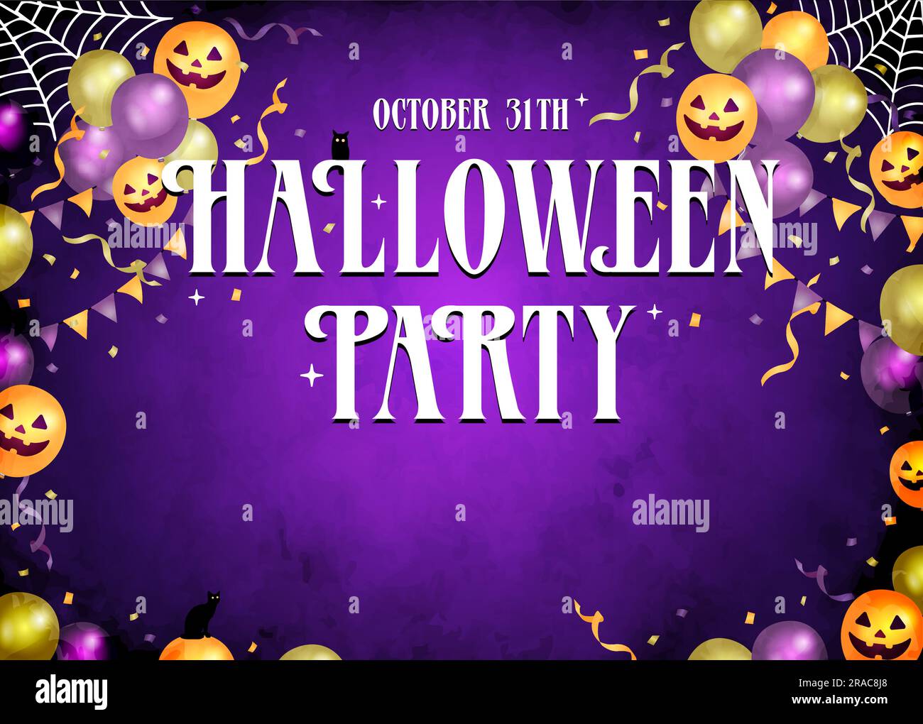 Halloween party silhouette vector illustration. For poster (flyer ...