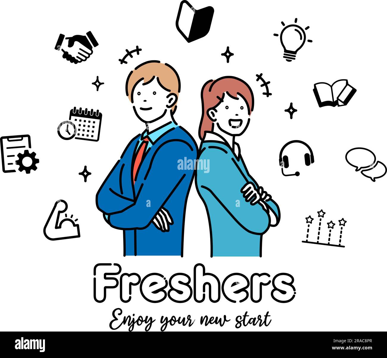 Male and female new employees vector illustration Stock Vector Image ... Male and female new employees vector illustration Stock Vector Image ...