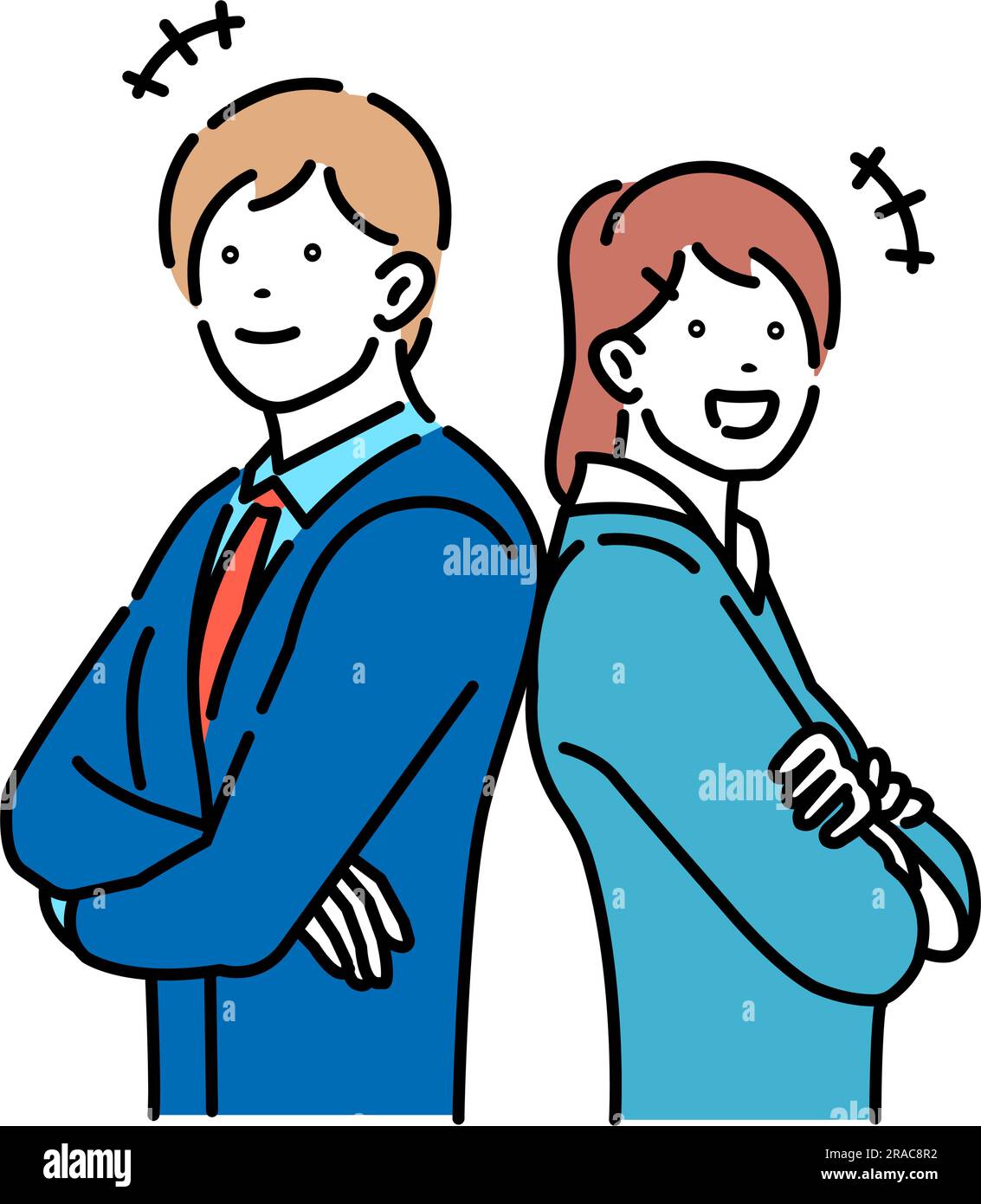 Male and female new employees vector illustration Stock Vector Image ... Male and female new employees vector illustration Stock Vector Image ...