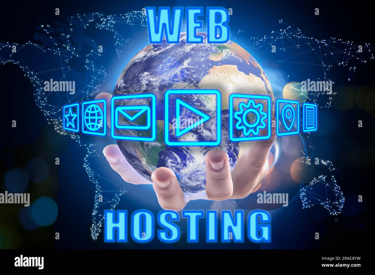 Digital icons against globe network hi-res stock photography and images ...