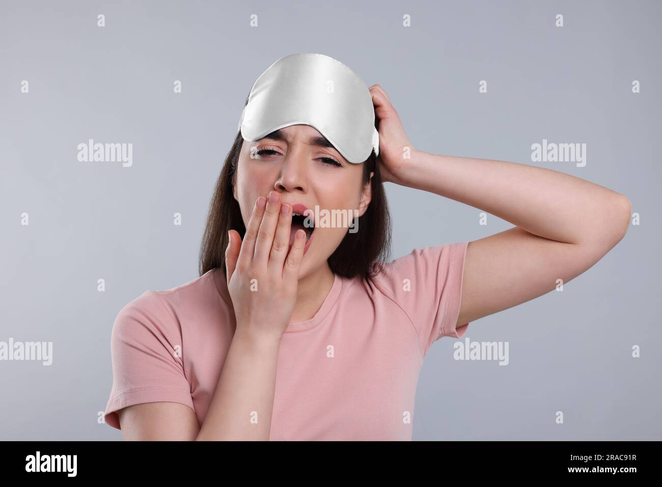 Sleep deprivation woman yawning hi-res stock photography and images - Alamy