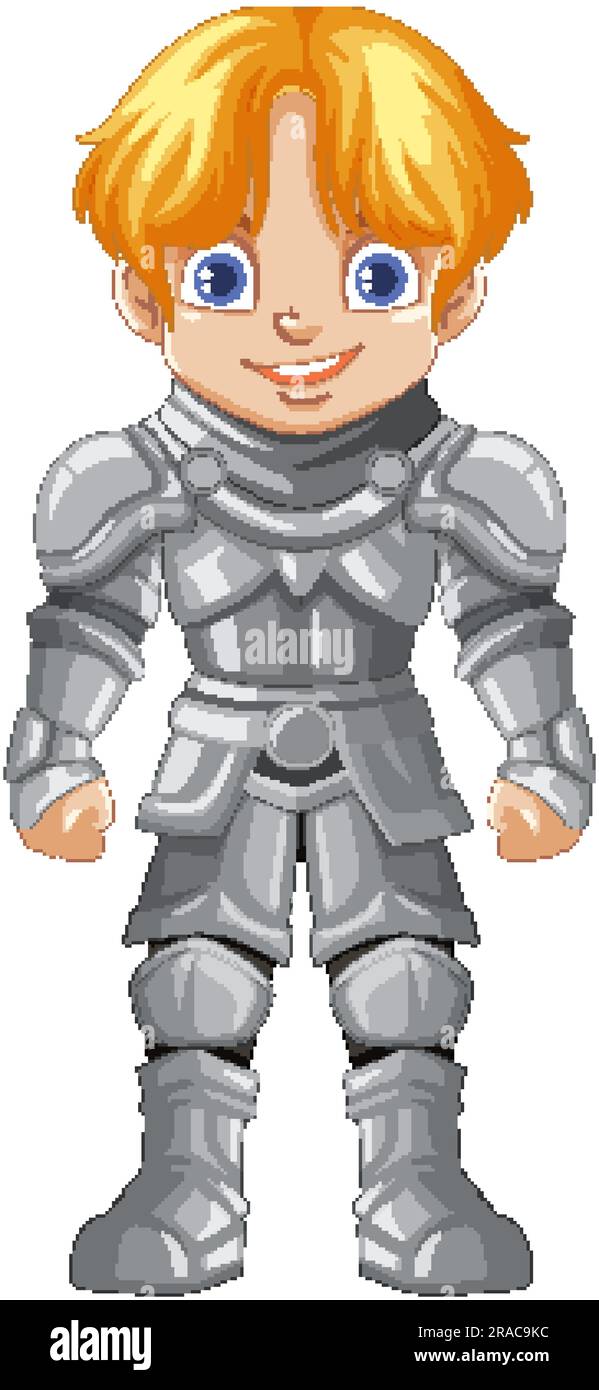 Cartoon knight boy character illustration Stock Vector Image & Art - Alamy