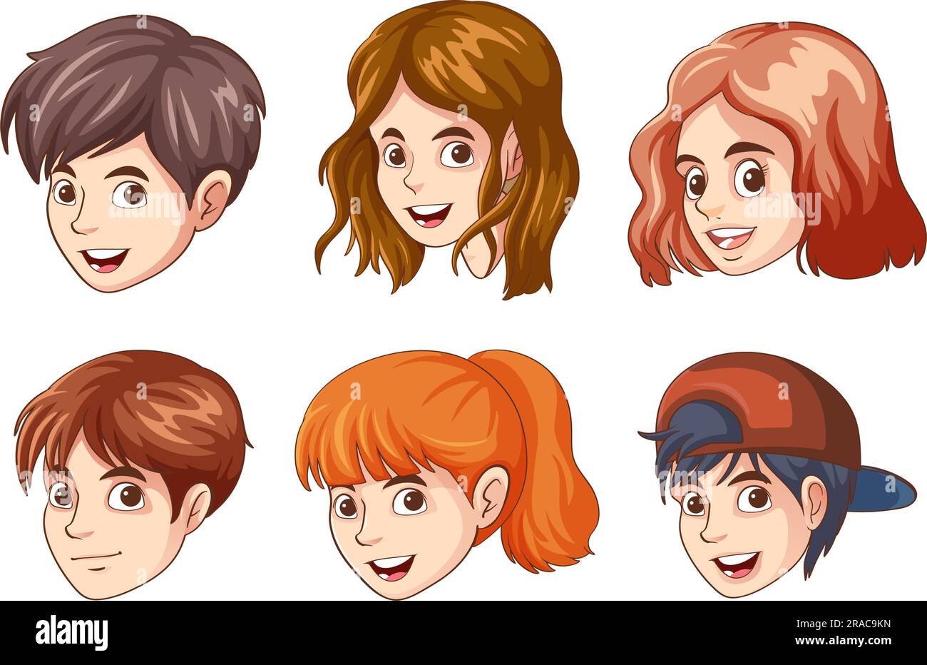 Set of teen face cartoon illustration Stock Vector Image & Art - Alamy