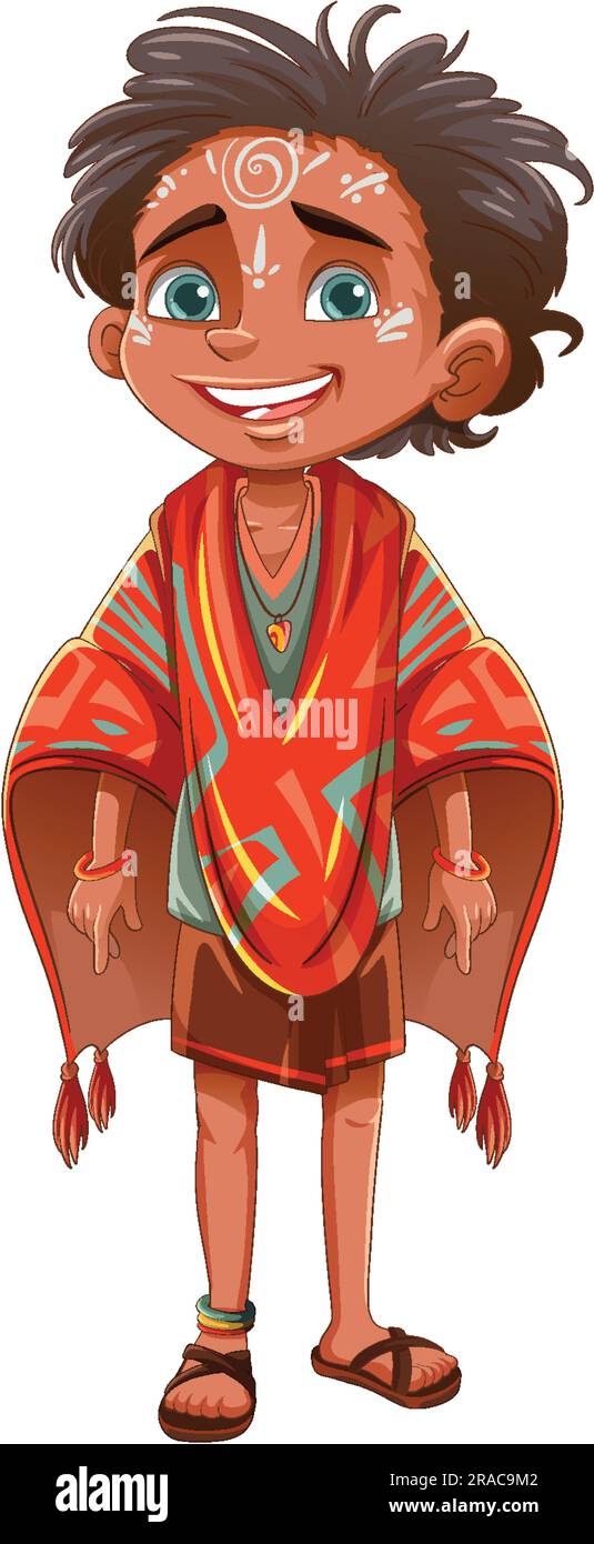 Indigenous boy cartoon character illustration Stock Vector Image & Art ...