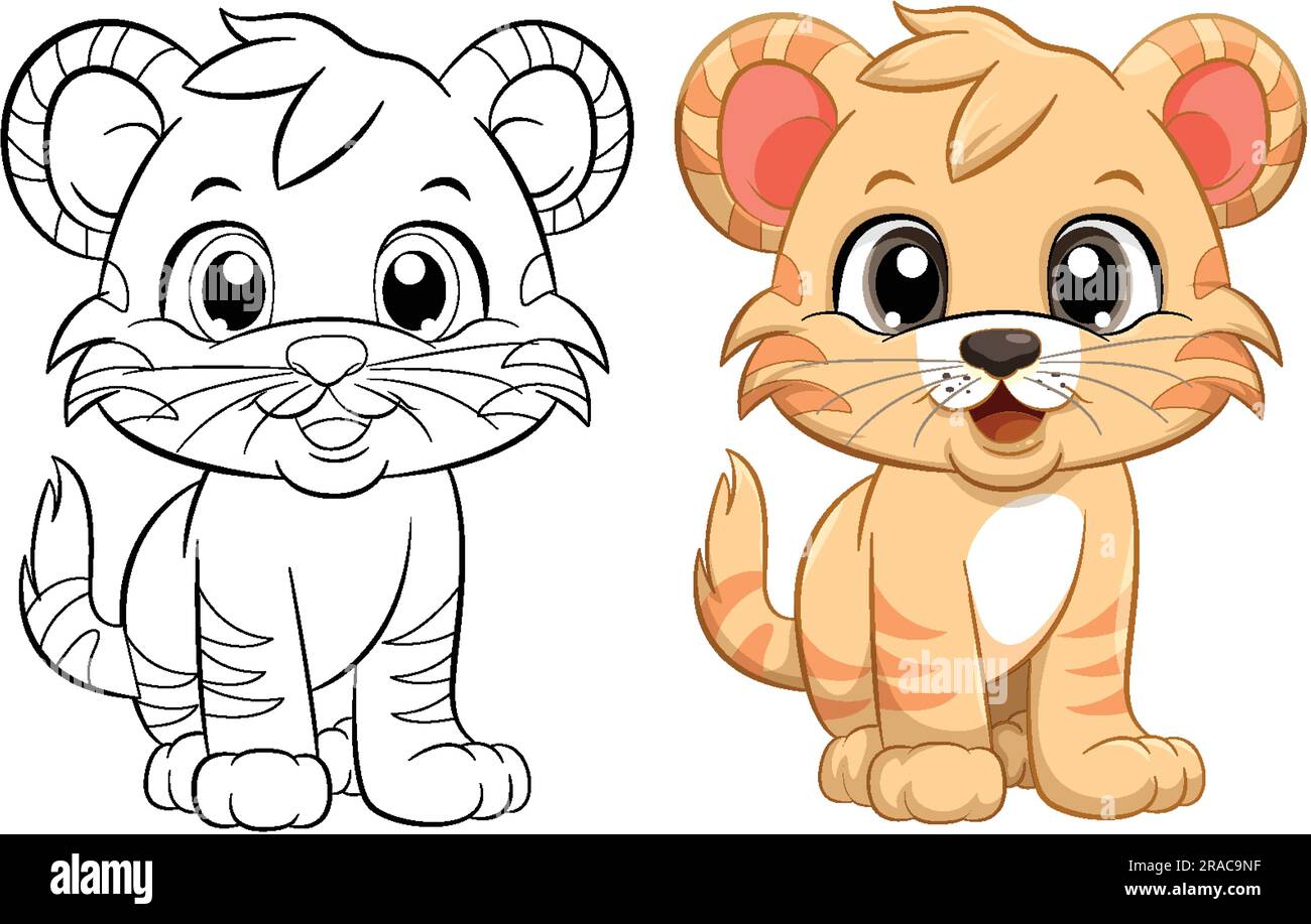 Best Photos Of Tiger Outline Coloring Page Cute Tiger Clip Art