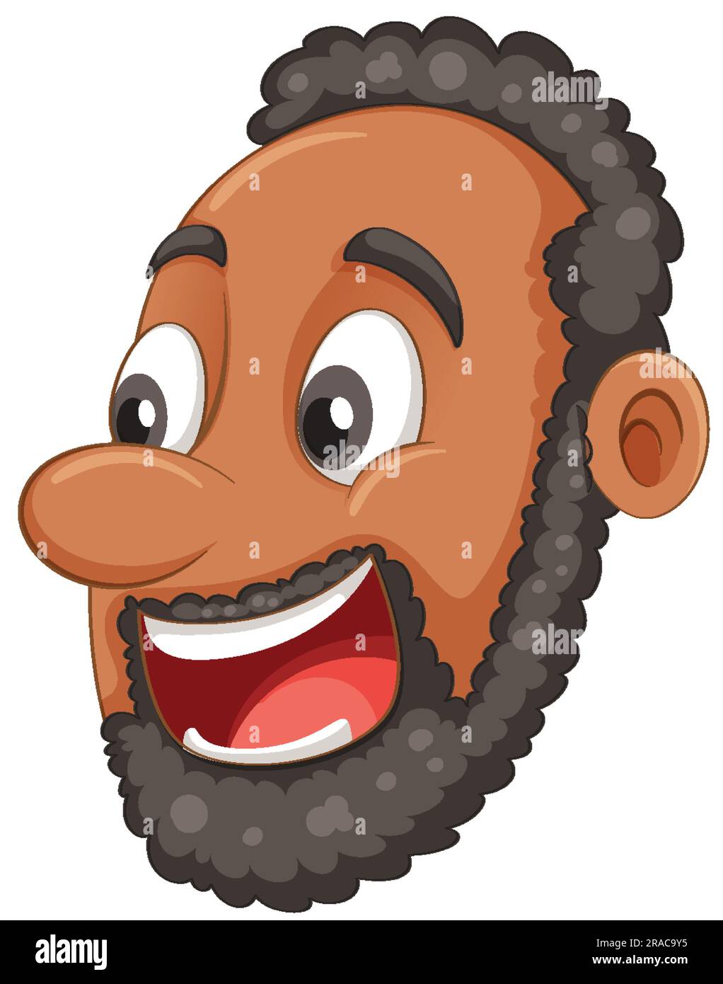 Happy Afro African young man head illustration Stock Vector Image & Art ...