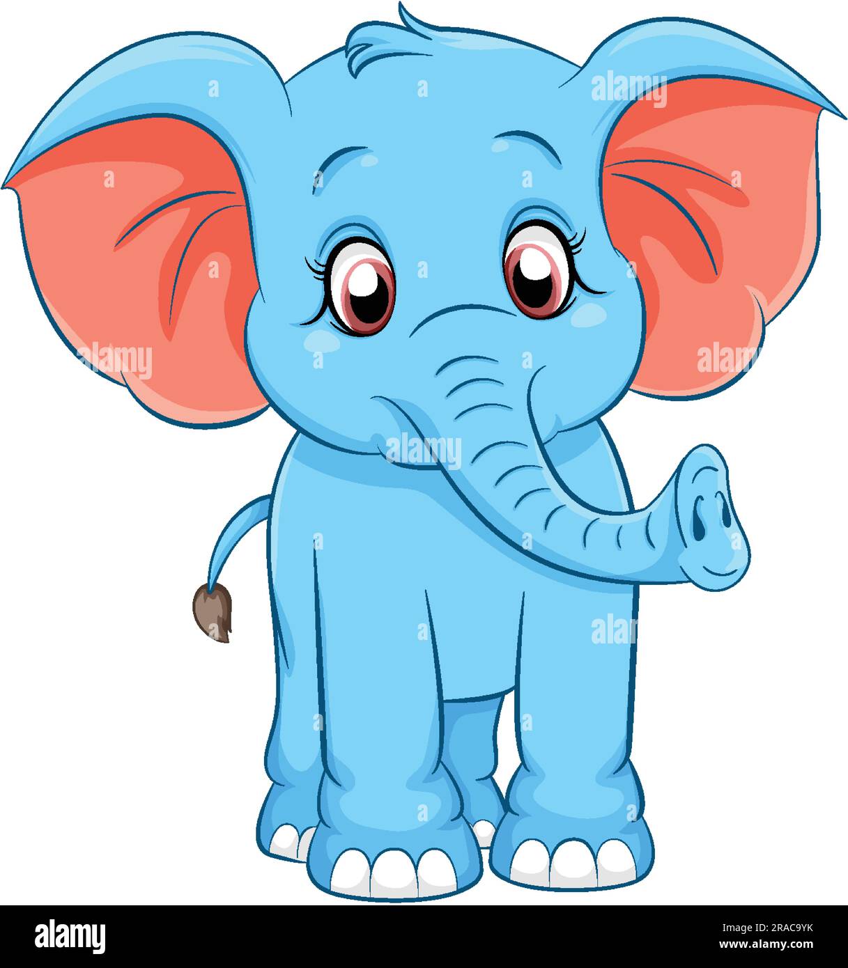 Cute simple elephant cartoon isolated illustration Stock Vector Image ...