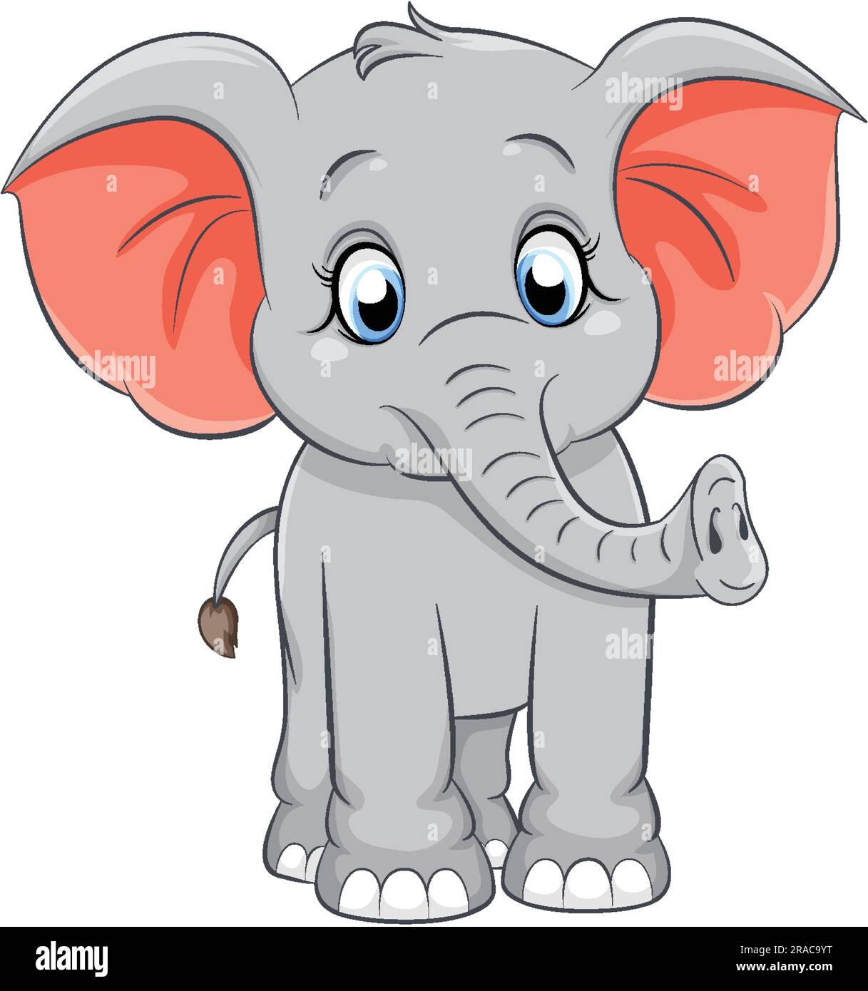Cute simple elephant cartoon isolated illustration Stock Vector Image ...