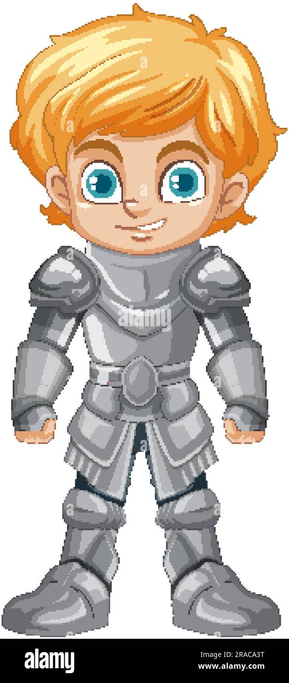 Cartoon knight boy character illustration Stock Vector Image & Art - Alamy