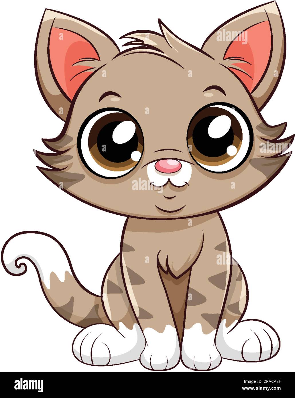 Little Cute Cat Cartoon Character illustration Stock Vector Image & Art ...