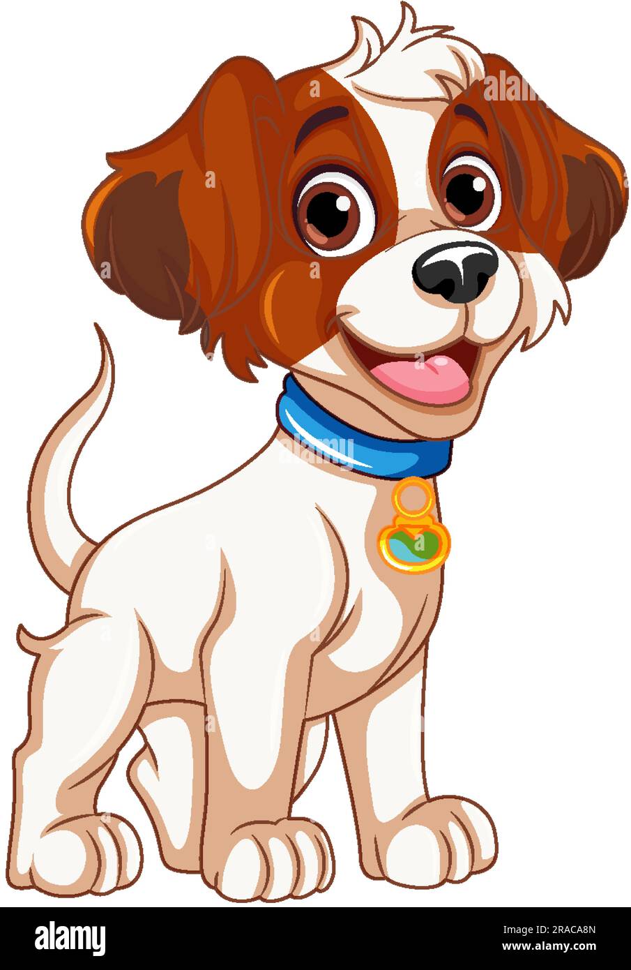 Cheerful Dog Standing Cartoon Character illustration Stock Vector Image ...