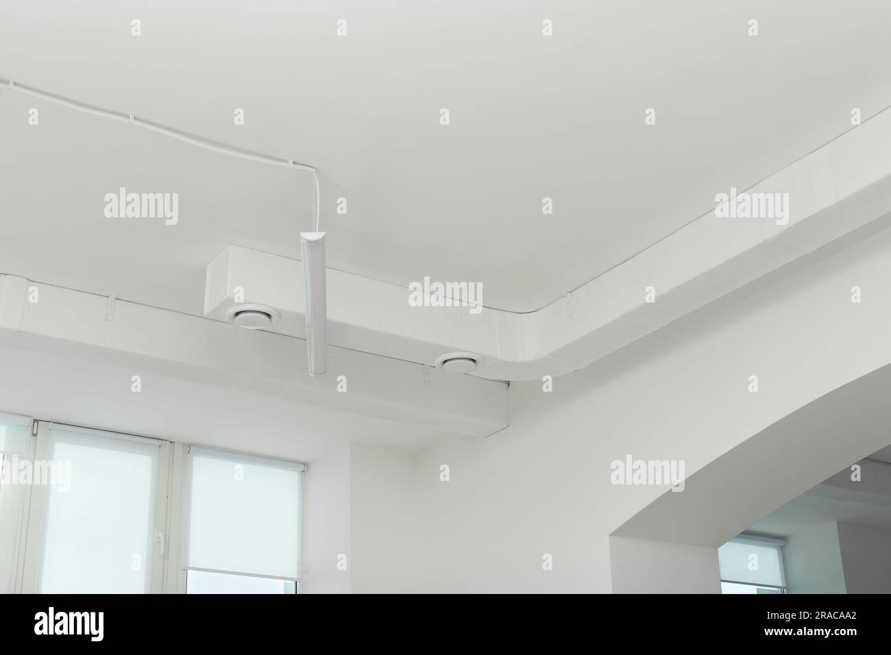 White ceiling with modern lighting in office Stock Photo - Alamy
