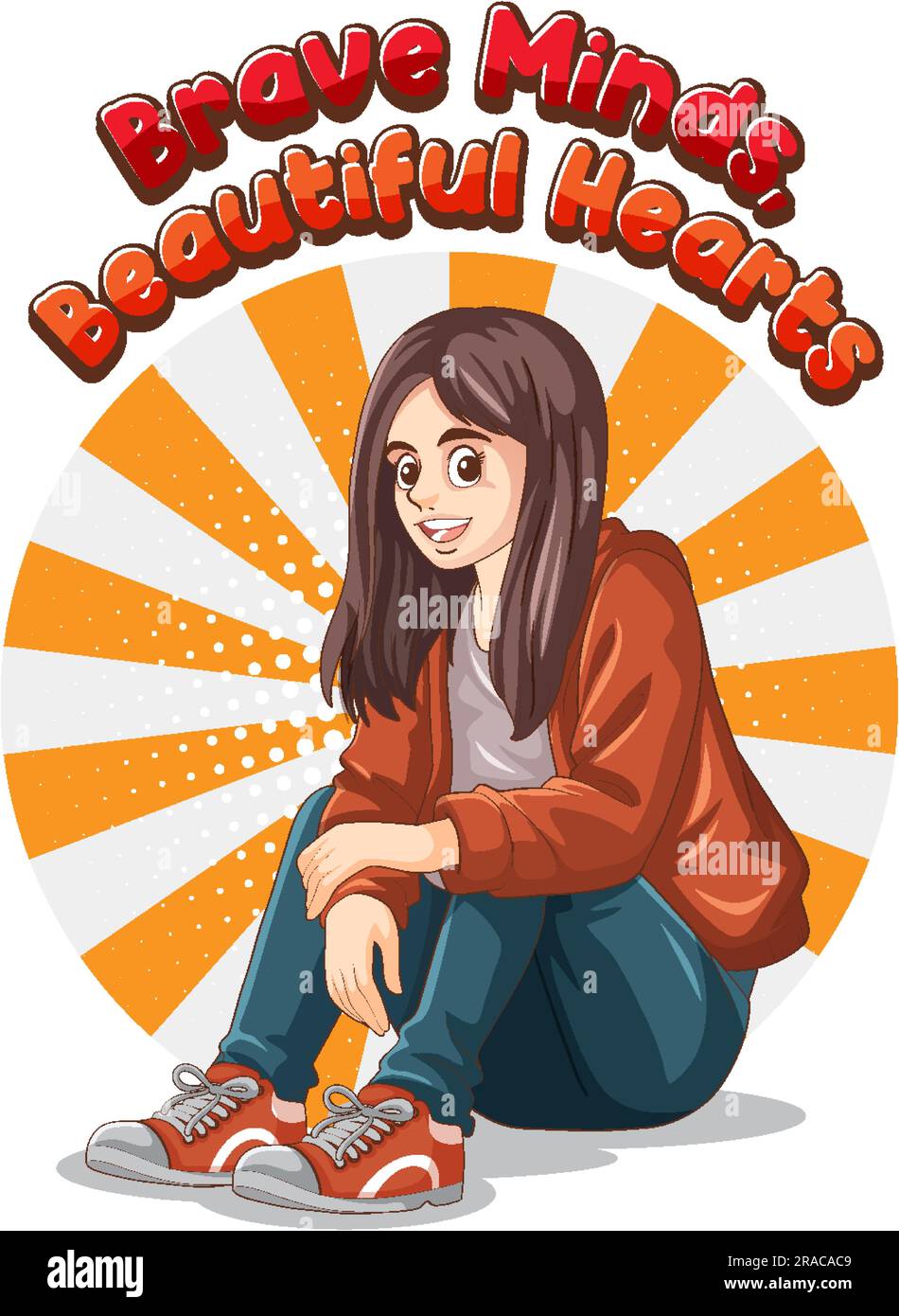Inspirational Quotes with Teenage Character illustration Stock Vector ...