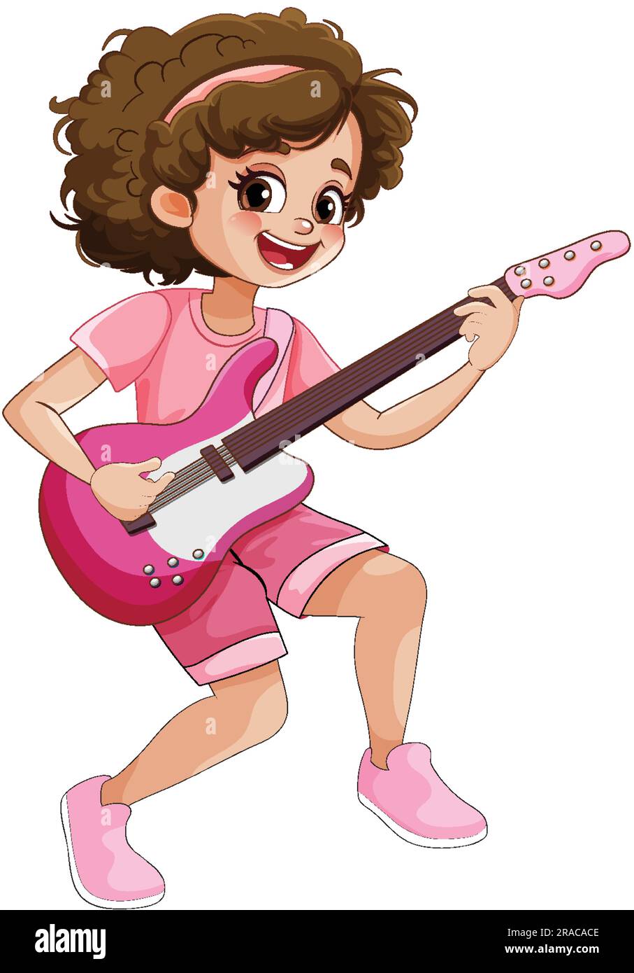 Female rock musician playing bass illustration Stock Vector Image & Art ...