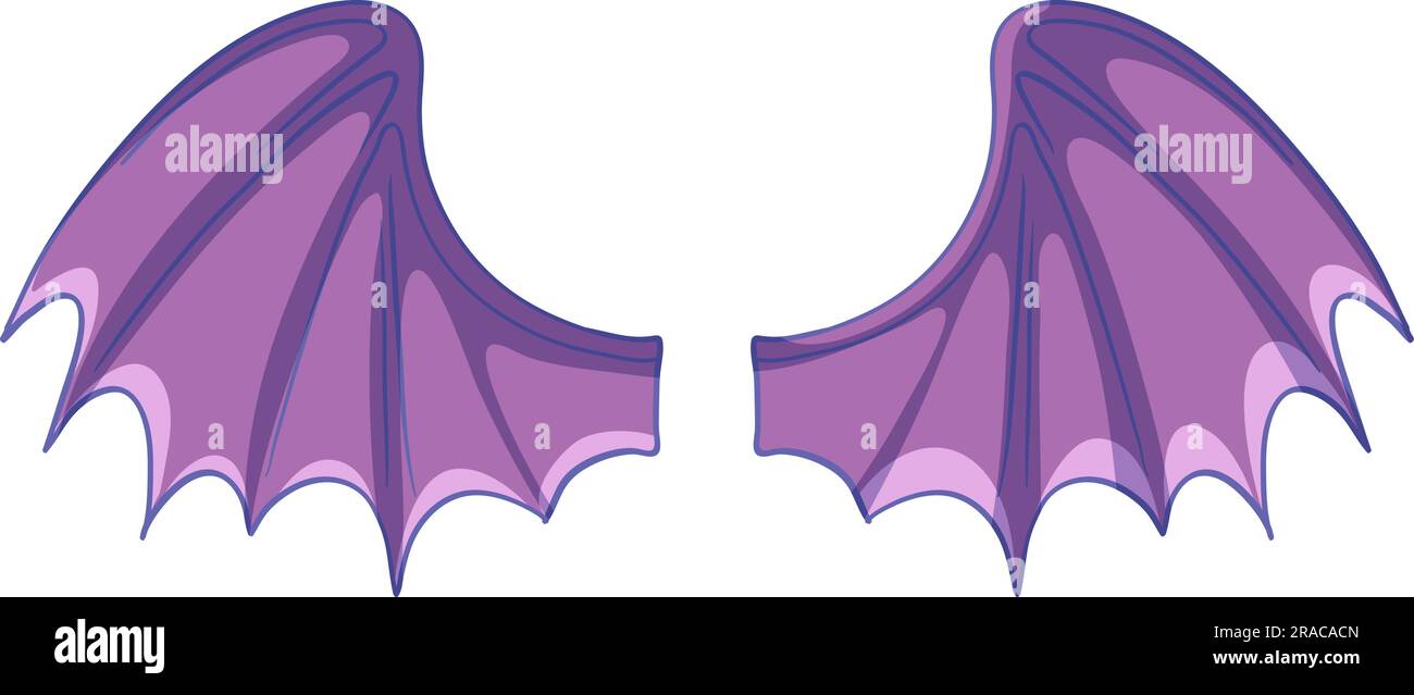 Cute Cartoon Style Dragon Wings Vector illustration Stock Vector Image ...