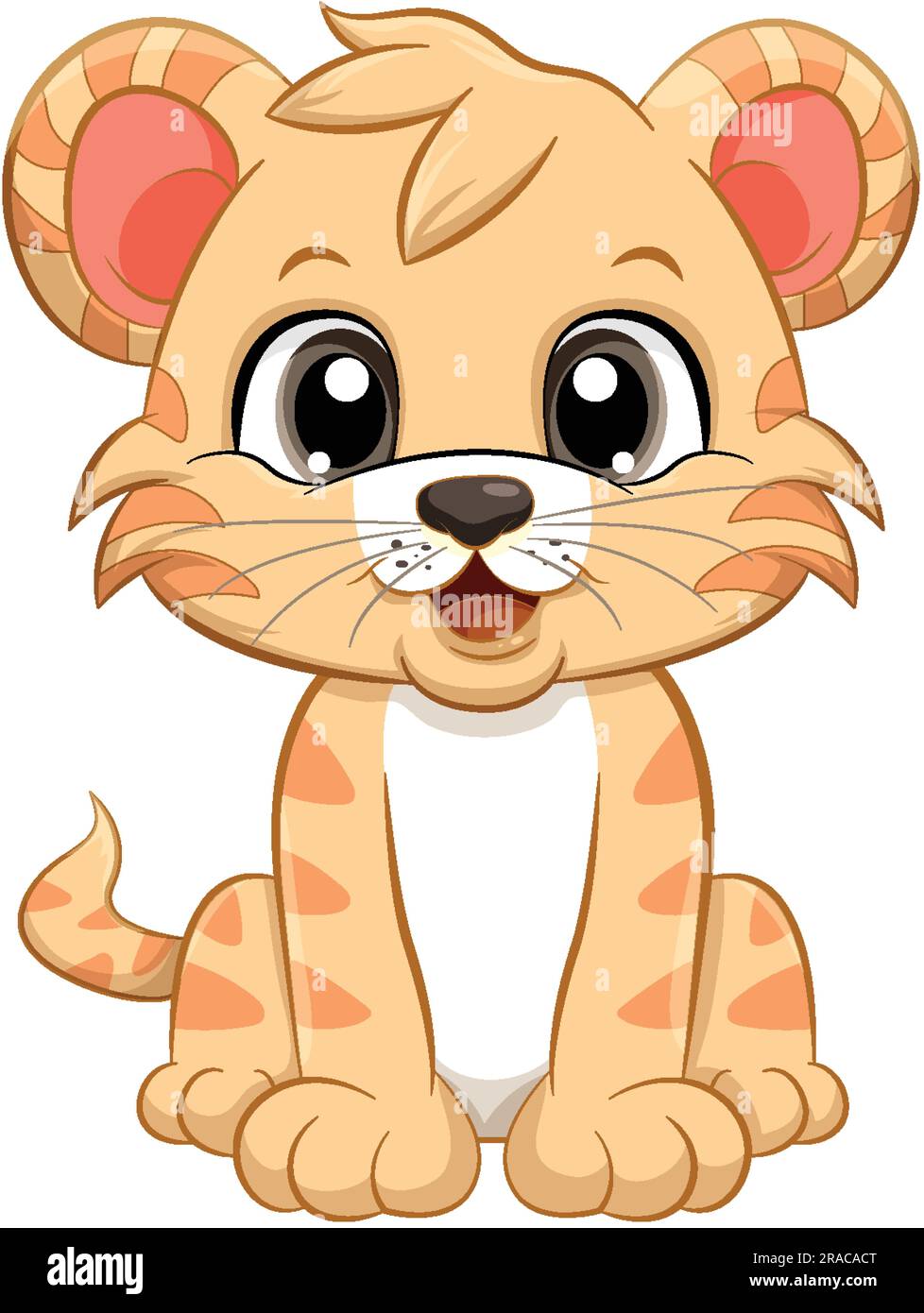 Little Cute Tiger Cartoon Character illustration Stock Vector Image ...
