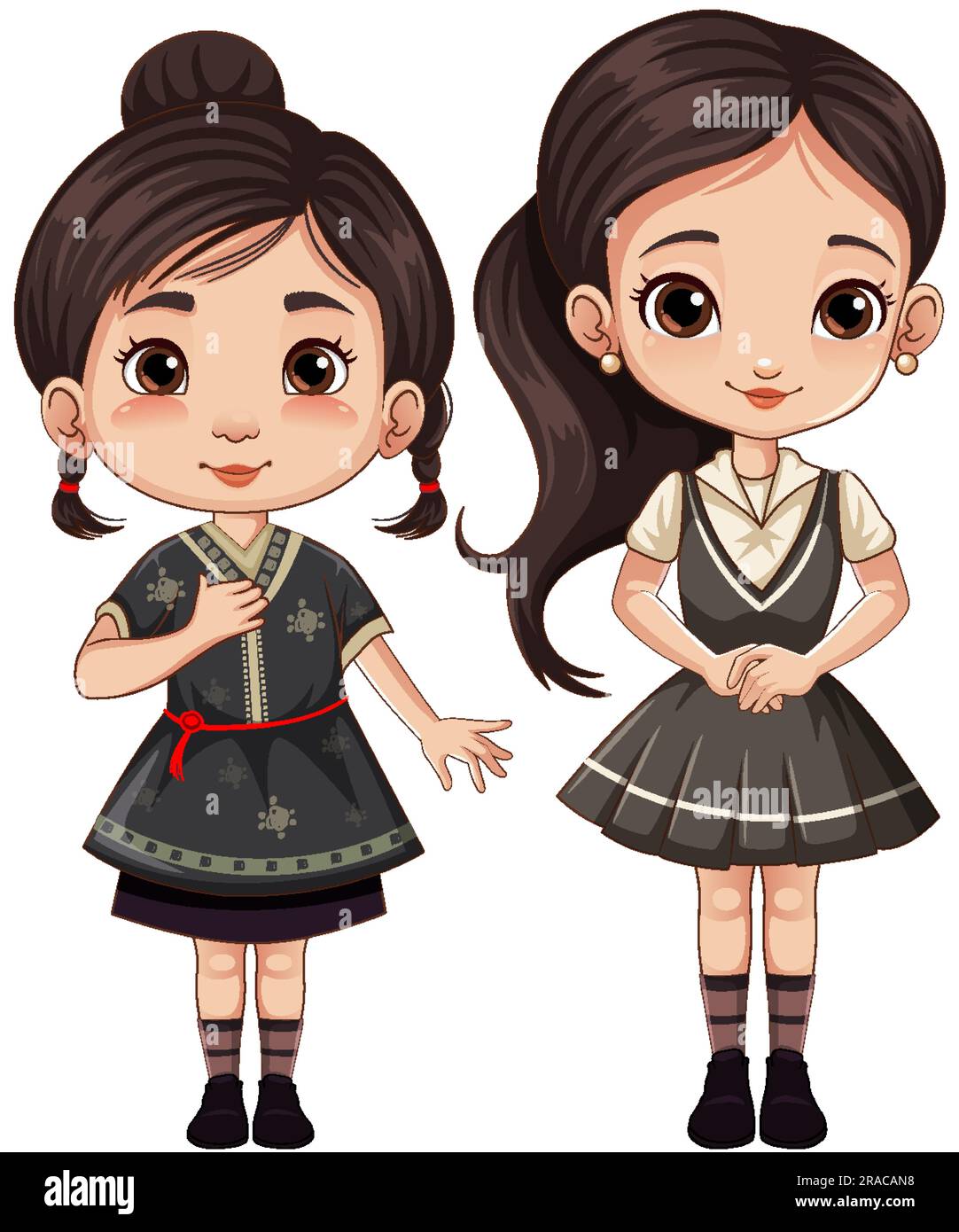 Cute female student cartoon character illustration Stock Vector Image ...