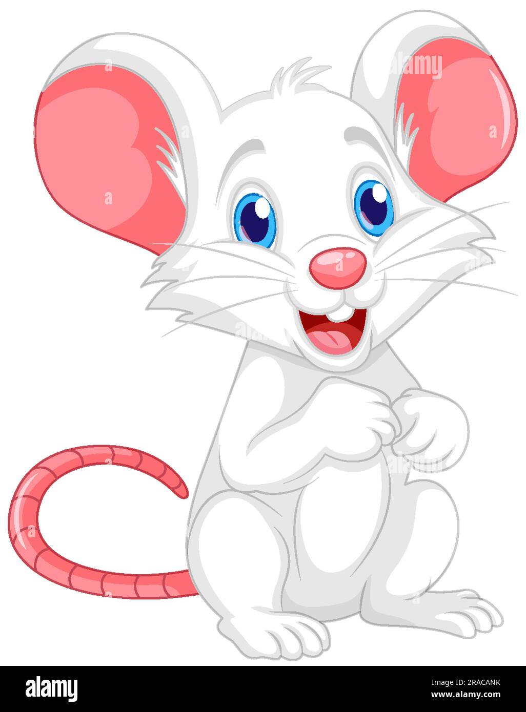 Cute white rat cartoon smilling illustration Stock Vector Image & Art ...