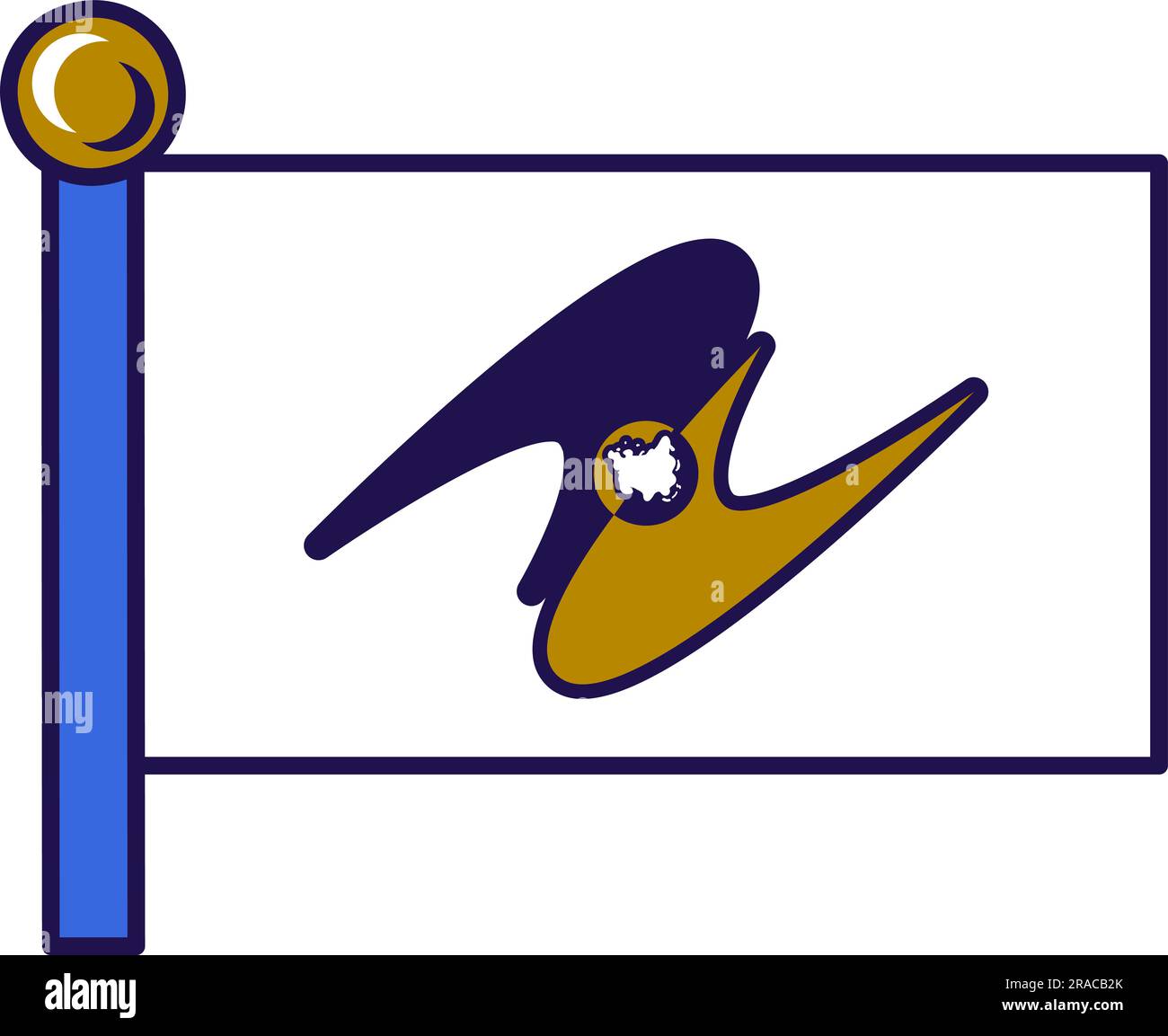 Eurasian economic union flag on flagpole vector. In summary description ...