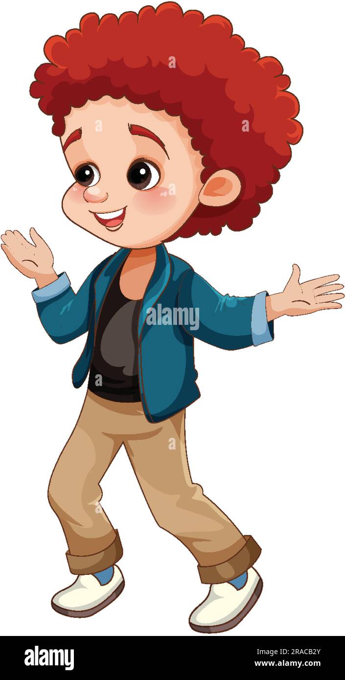 Cheerful Boy Cartoon Character illustration Stock Vector Image & Art ...