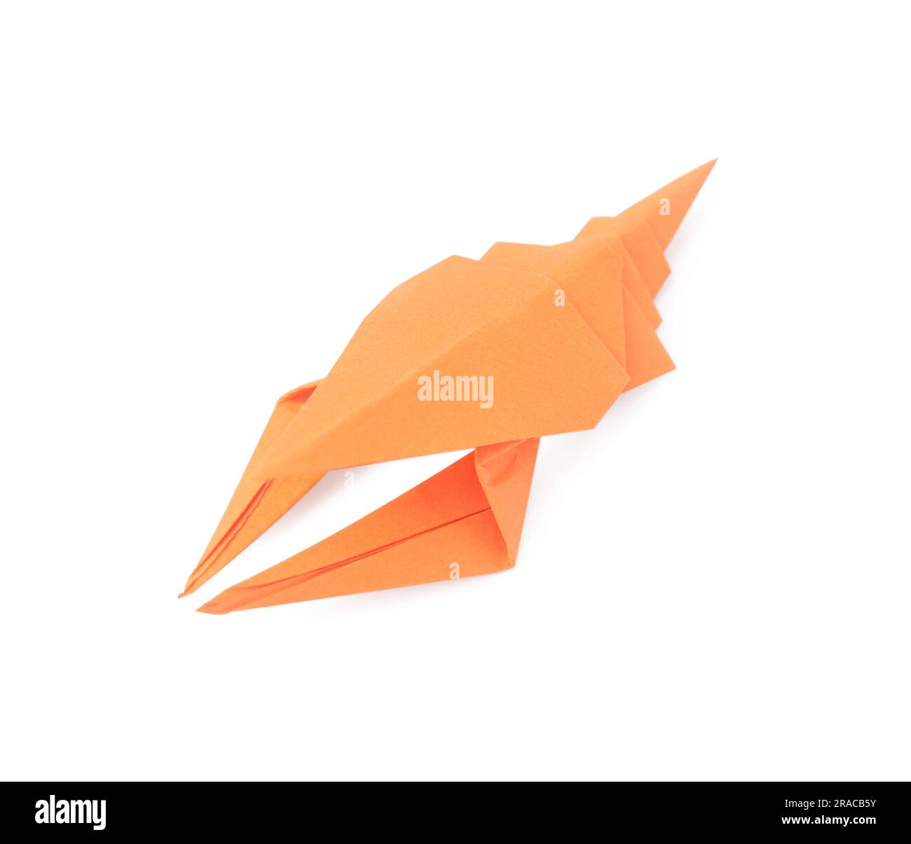 Origami art. Handmade orange paper crayfish on white background Stock ...