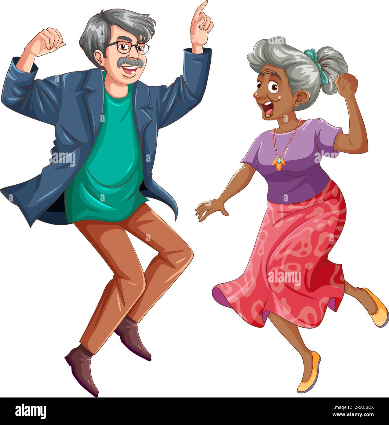 Middle Aged Couple Dancing Vector illustration Stock Vector Image & Art ...