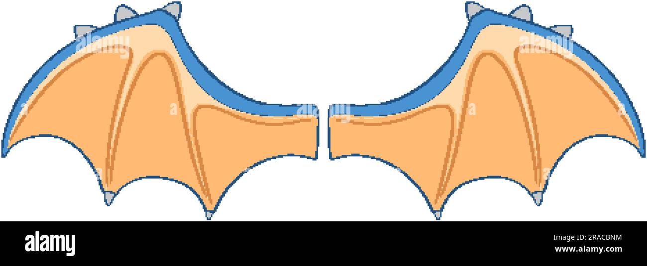 Cute Cartoon Style Dragon Wings Vector illustration Stock Vector Image ...